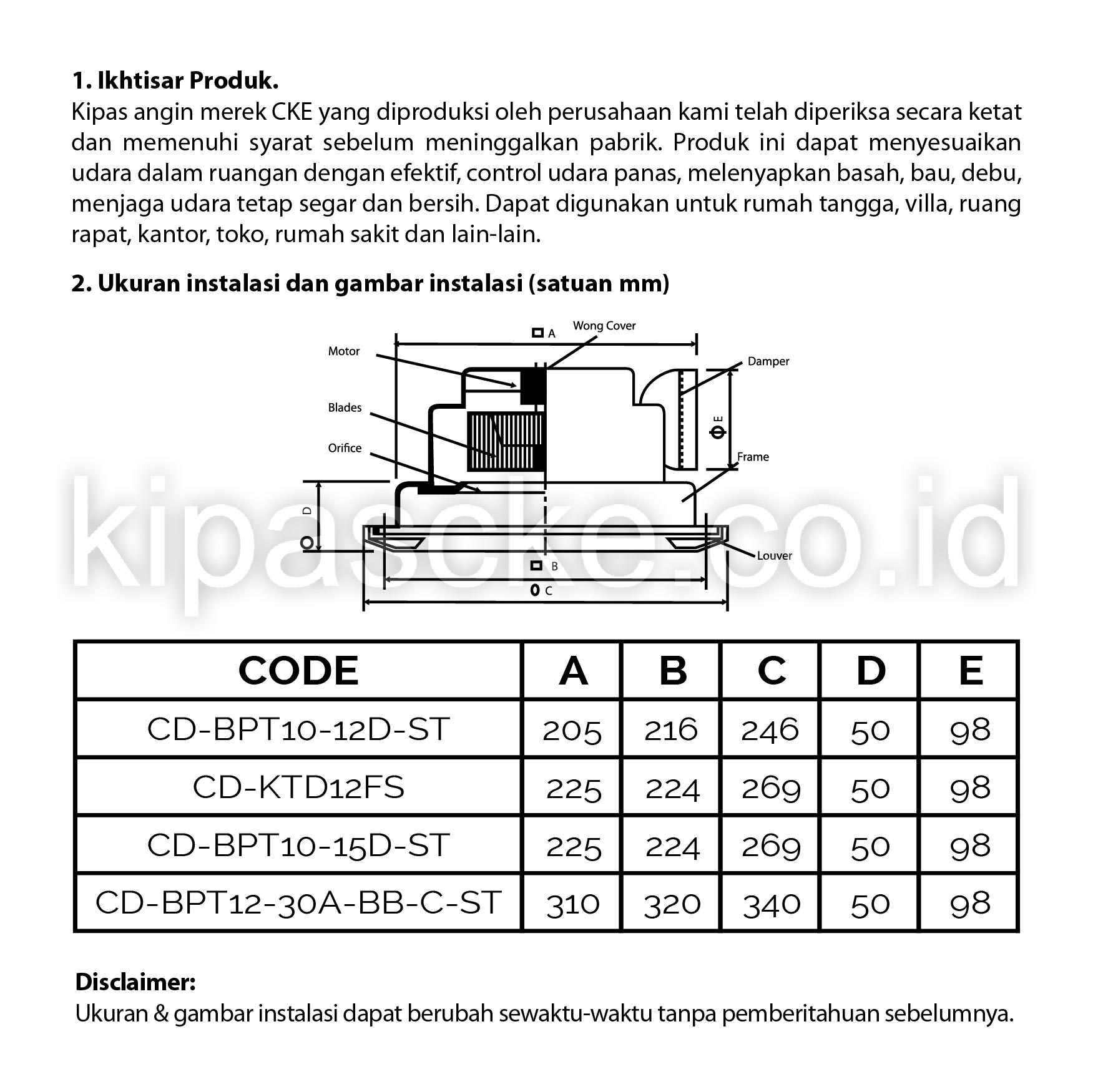 CD-KTD12FS-ST | Ceiling Duct | KIPAS CKE