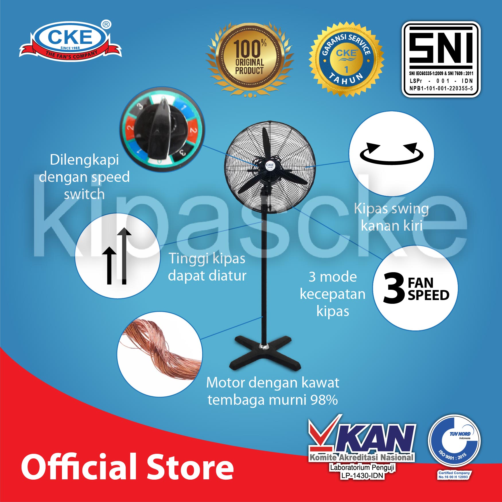 SF-D20-GS | Stand Fan | KIPAS CKE