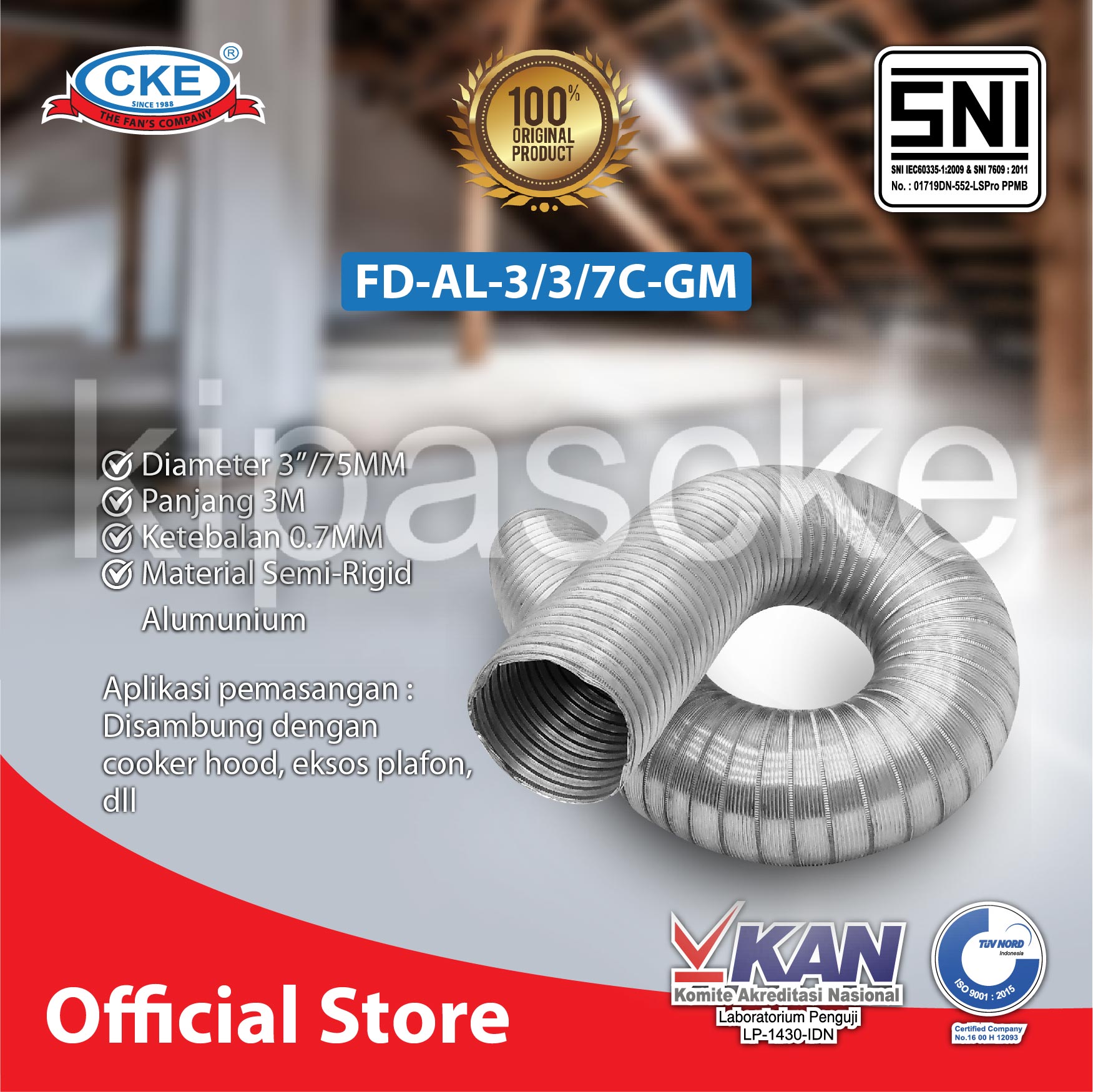 FD-AL-3/3/7C-GM | Flexible Duct | KIPAS CKE