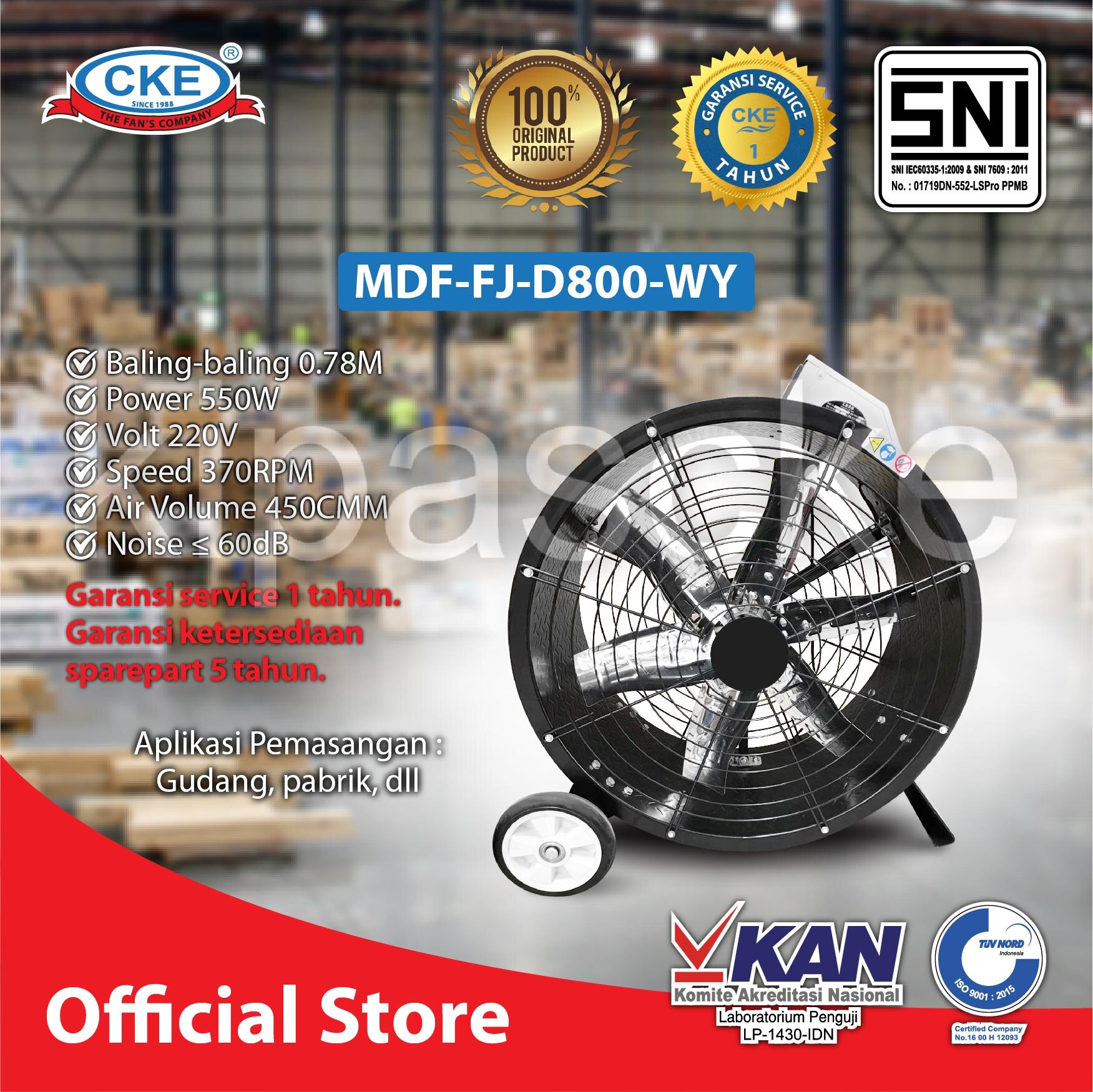MDF-FJ-D800-WY | Drum Fan | KIPAS CKE