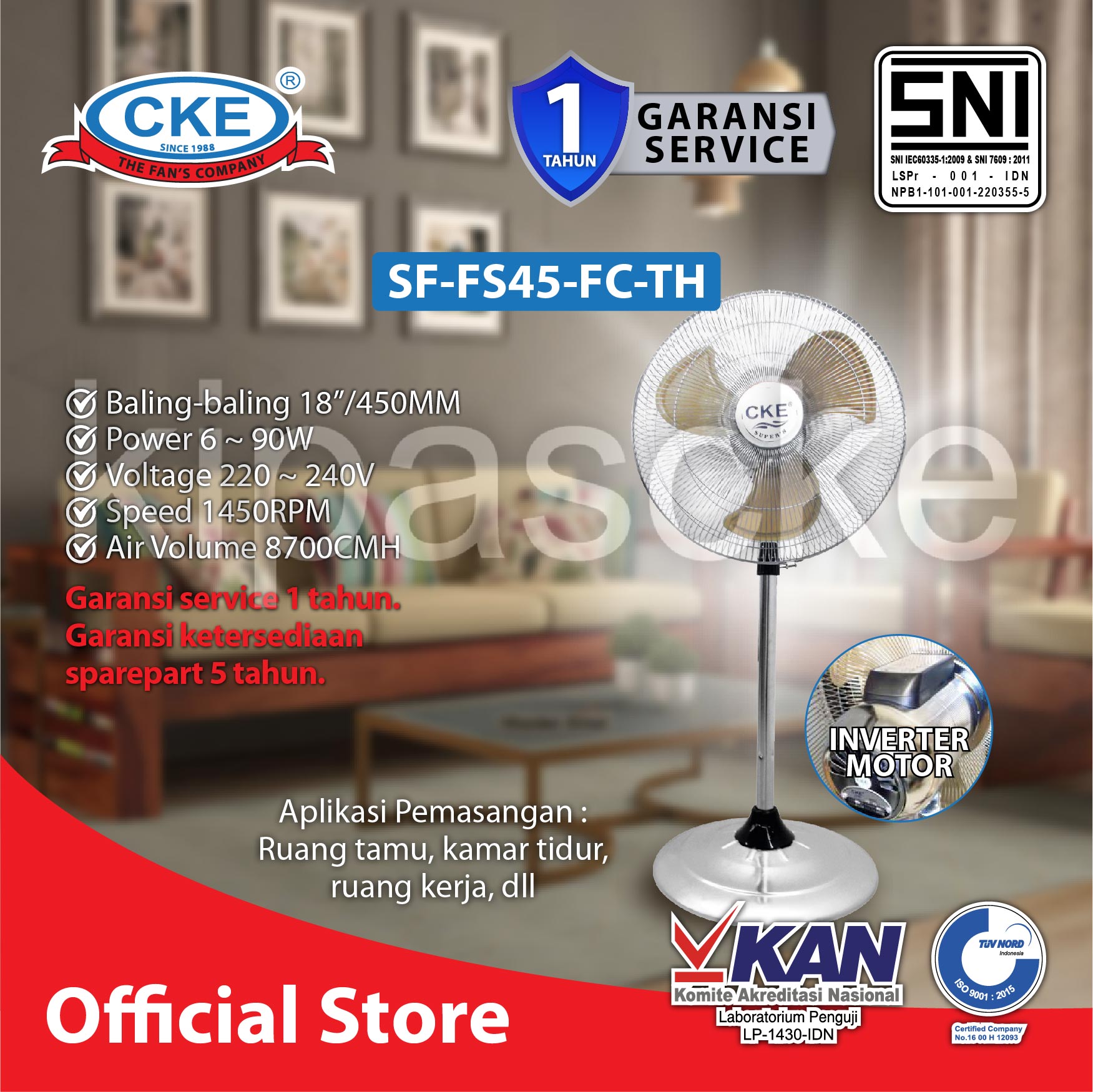 SF-FS45-FC-TH | Stand Fan | KIPAS CKE
