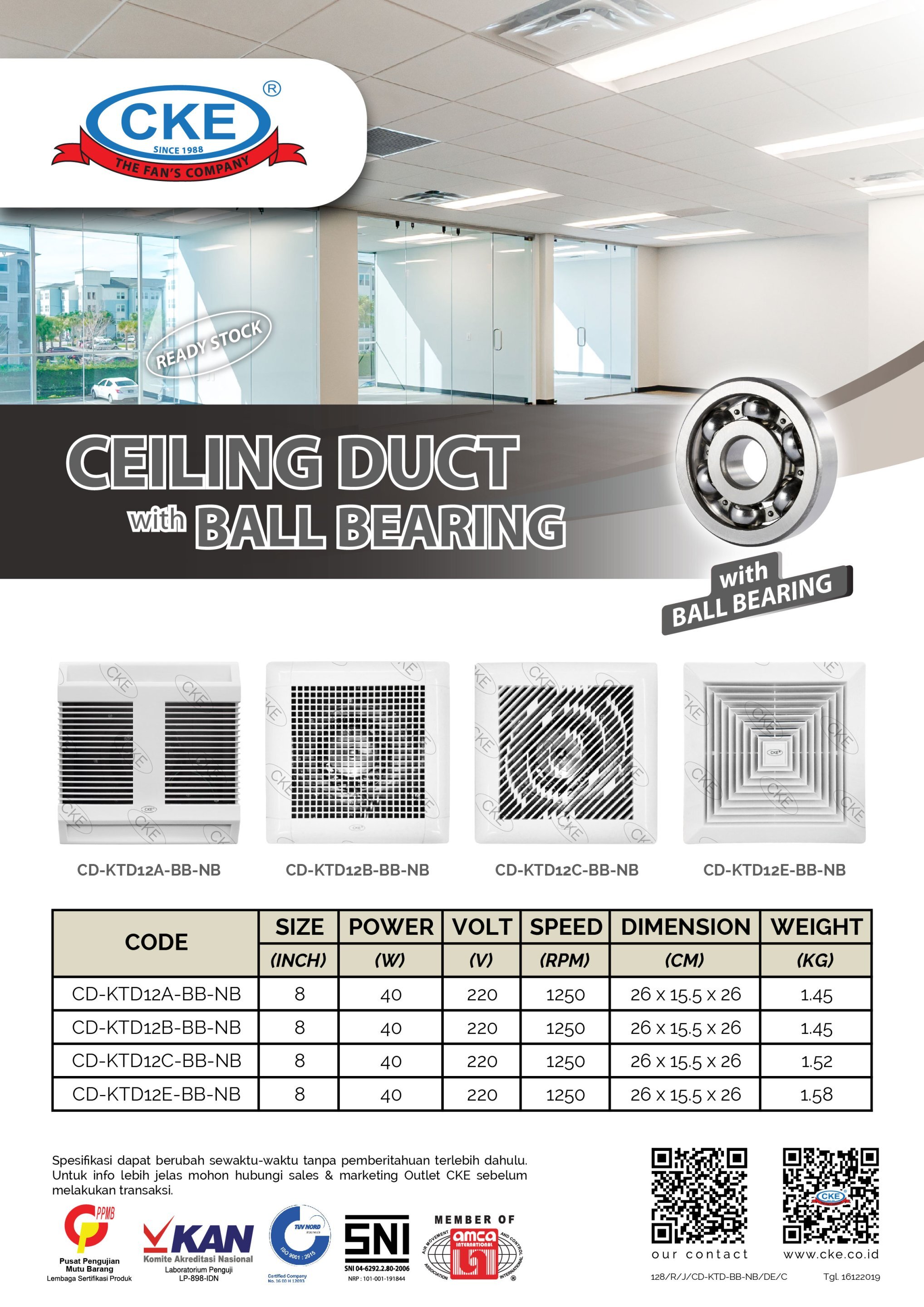 CD-KTD12B-BB-NB | Ceiling Duct | KIPAS CKE