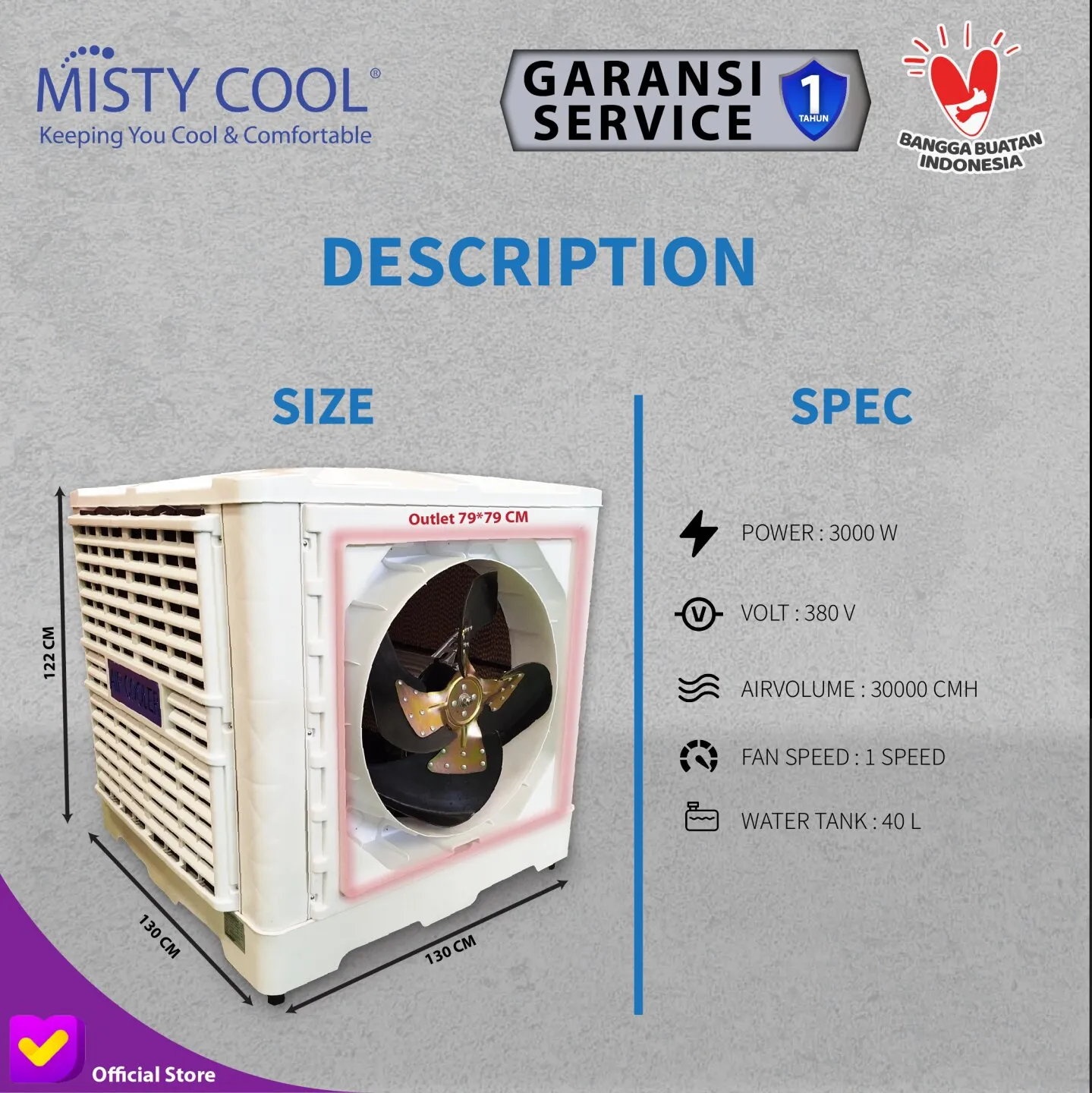 AC-CO-CY-30SA-YS | Air Cooler | KIPAS CKE