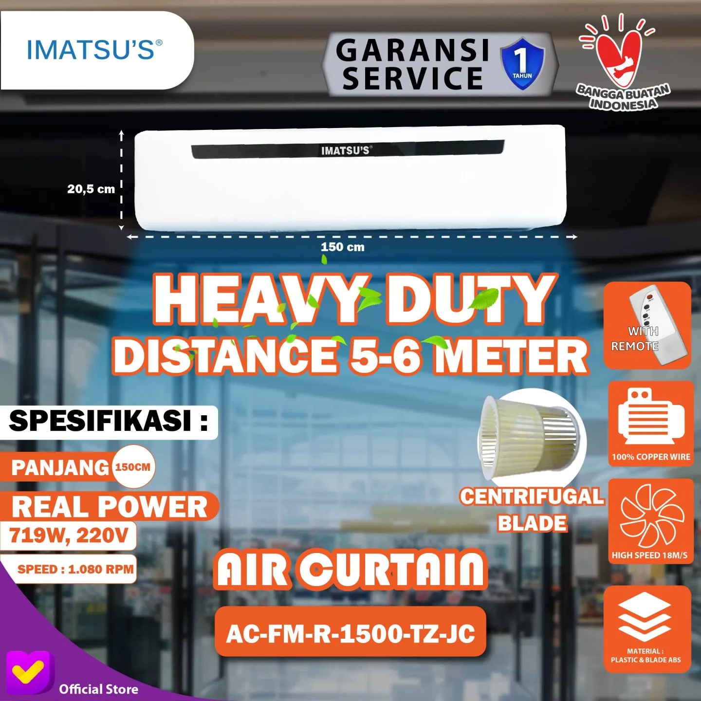 AC-FM-R-1500-TZ-JC | Air Curtain | KIPAS CKE
