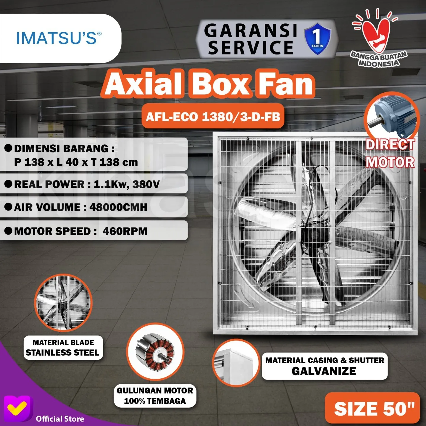 AFL-ECO-1380/3-D-FB | Box Fan | KIPAS CKE