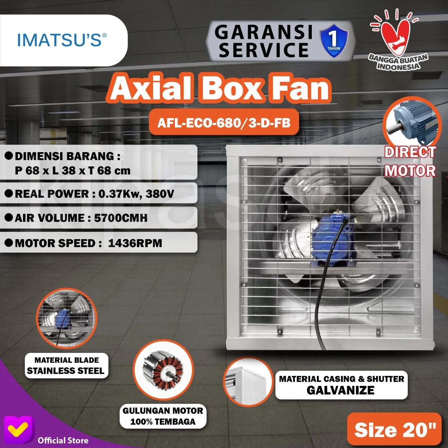 AFL-ECO-680/3-D-FB | Box Fan | KIPAS CKE