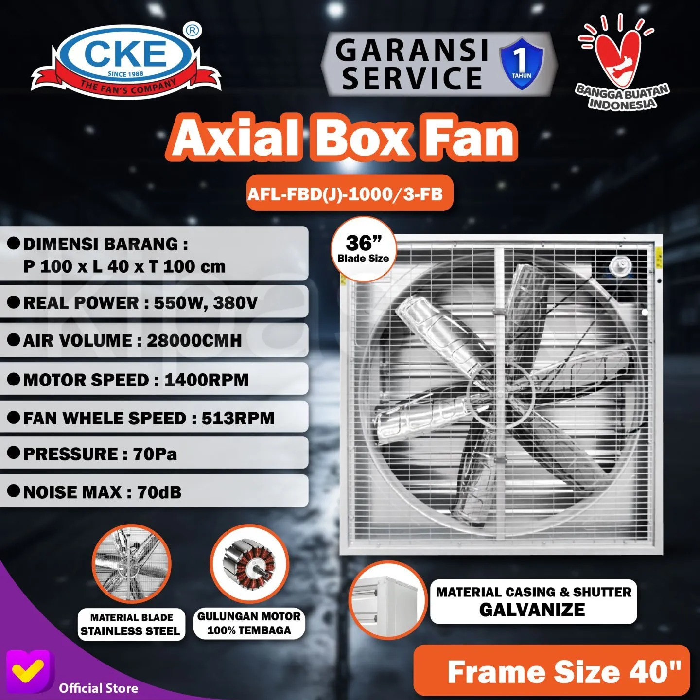 AFL-FBD(J)-1000/3-FB | Box Fan | KIPAS CKE