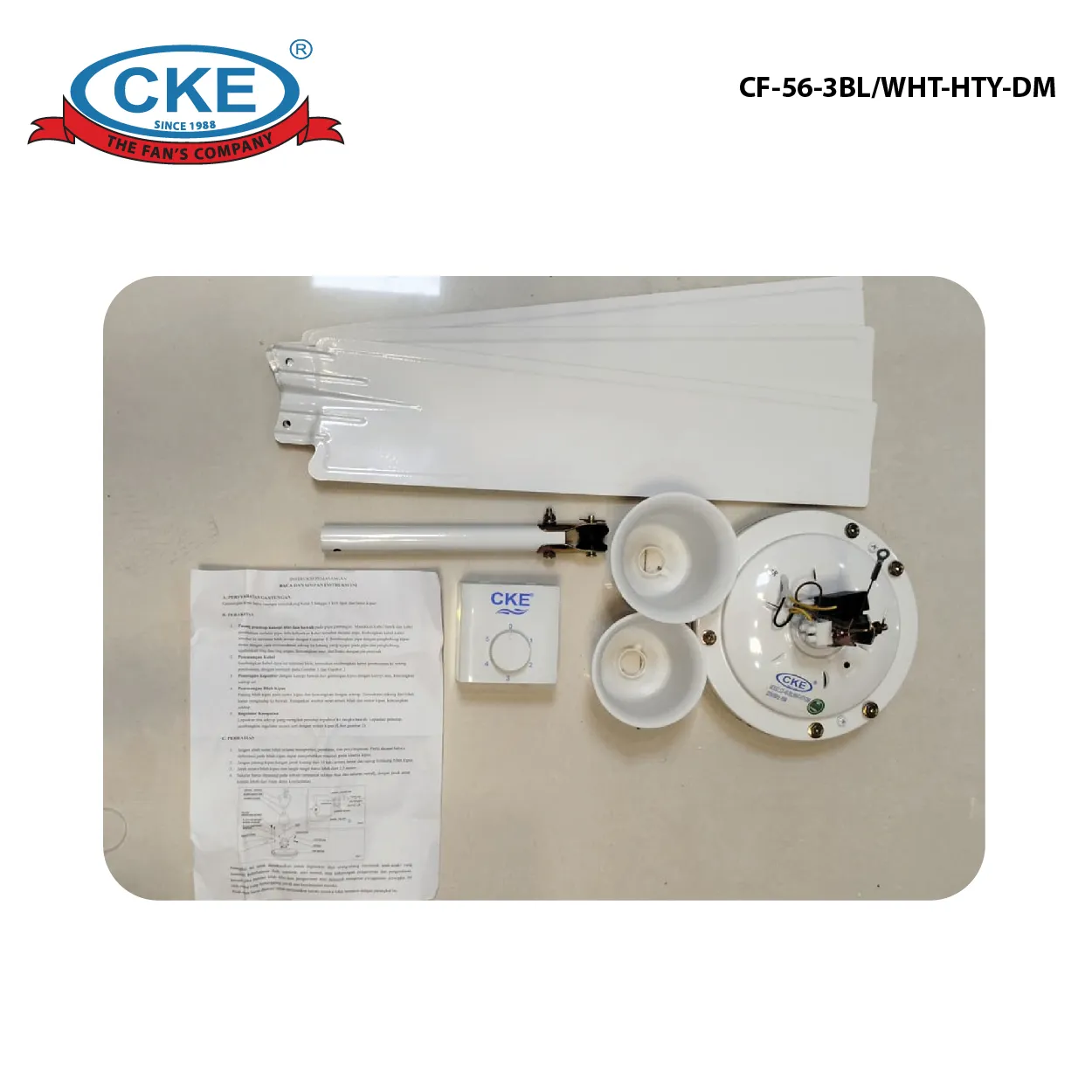 CF-56-3BL/WHT-HTY-DM | Ceiling Fan | KIPAS CKE