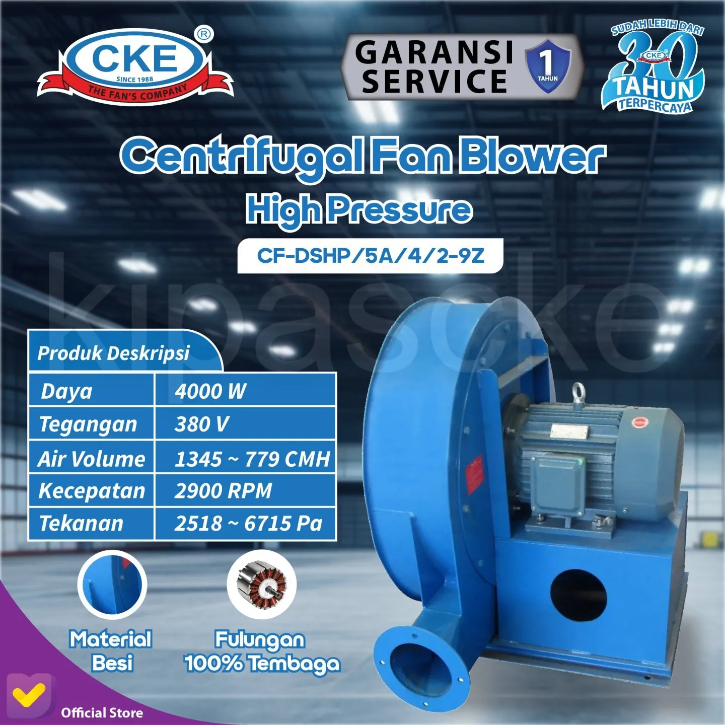 CF-DSHP/5A/4/2-9Z | Centrifugal Fan | KIPAS CKE