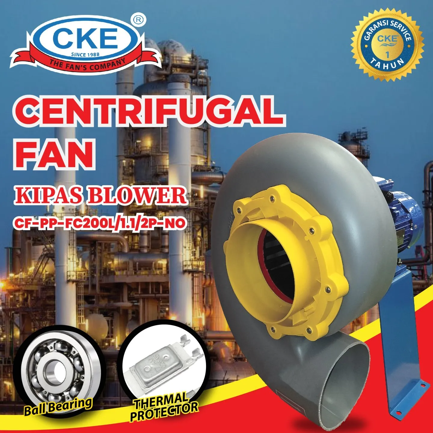 CF-PP-FC200L/1.1/2P-NO | Centrifugal Fan | KIPAS CKE