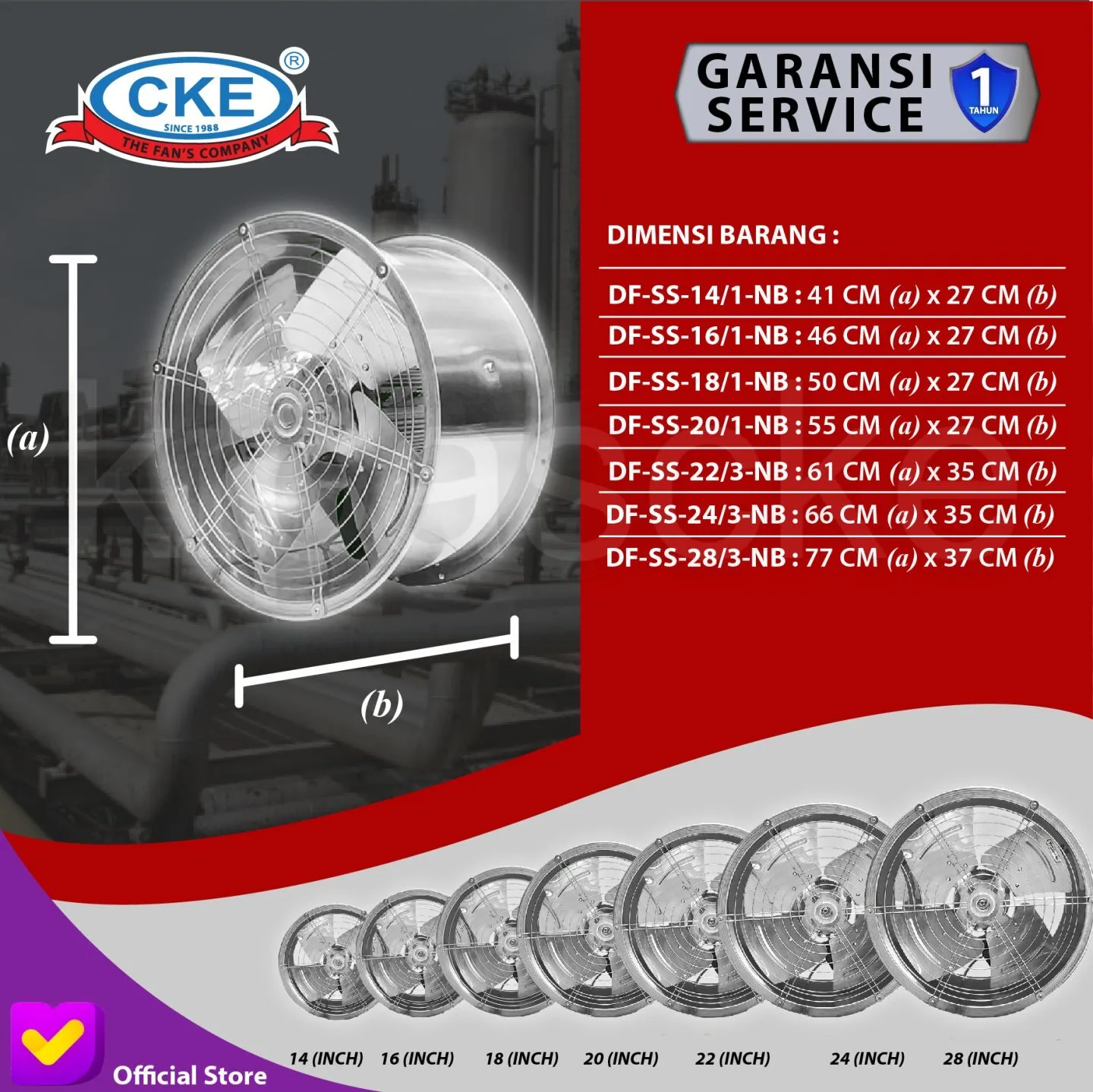 DF-SS-16/1-NB | Drum Fan | KIPAS CKE