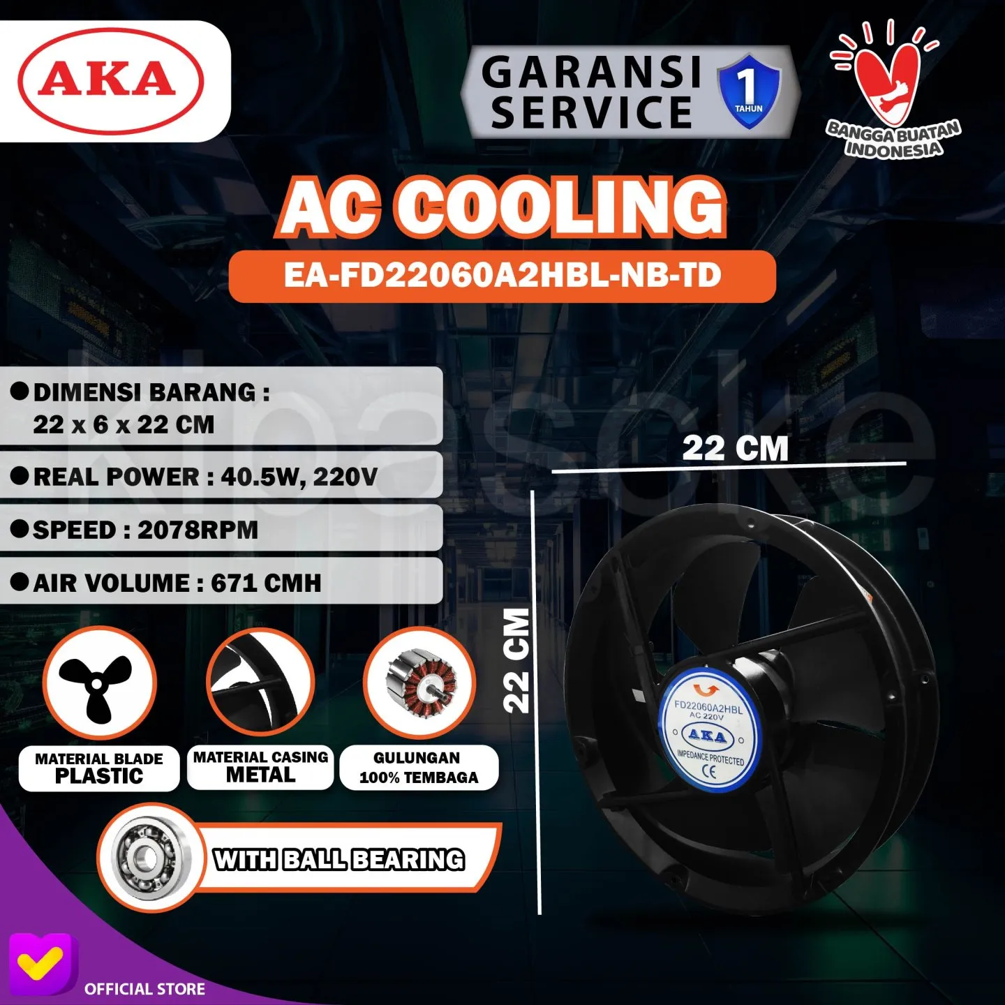 EA-FD22060A2HBL-NB-TD | AC Cooling | KIPAS CKE