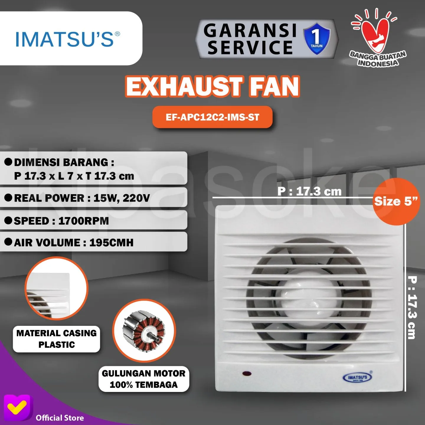EF-APC12C2-IMS-ST | Exhaust Fan | KIPAS CKE