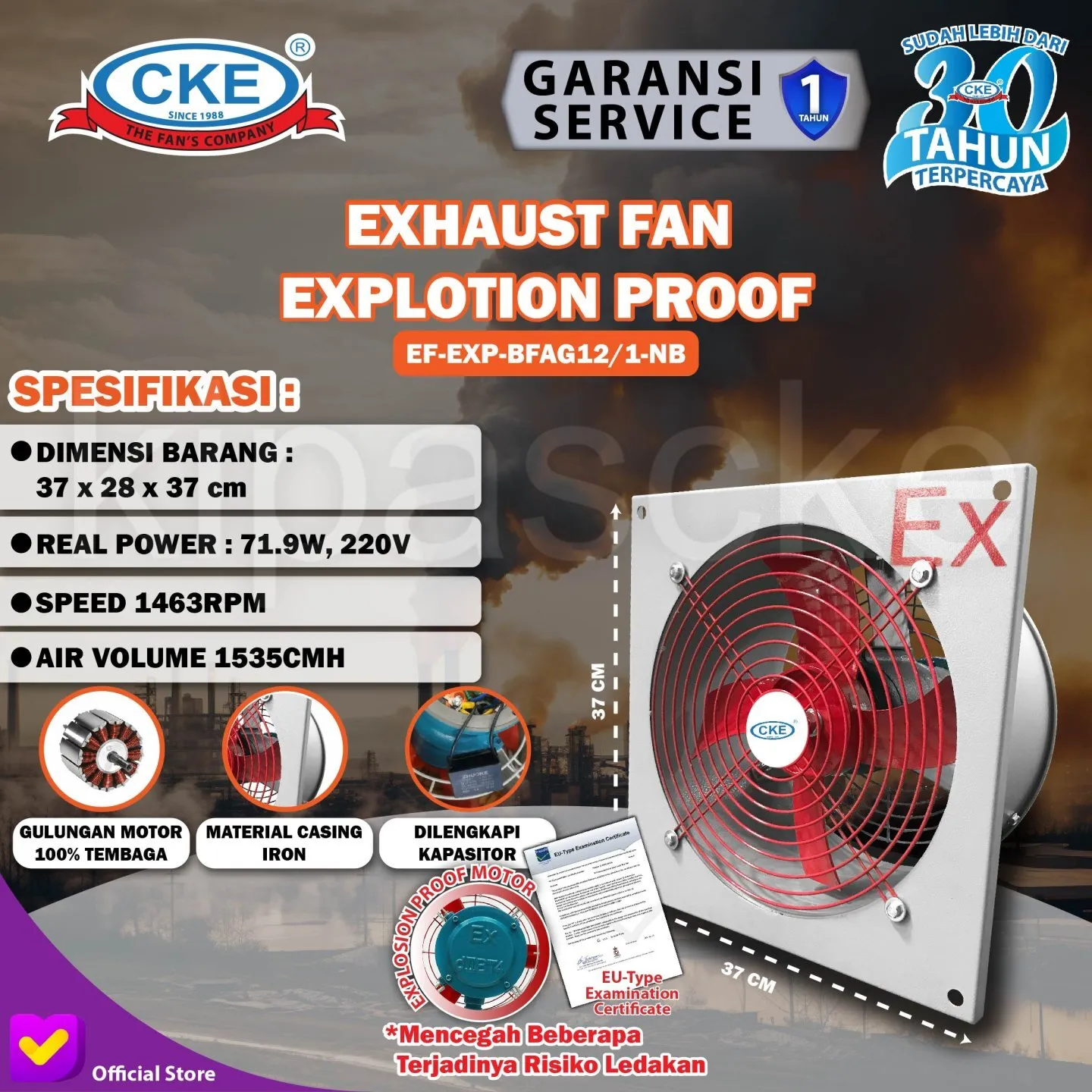 EF-EXP-BFAG12/1-NB | Exhaust Fan | KIPAS CKE