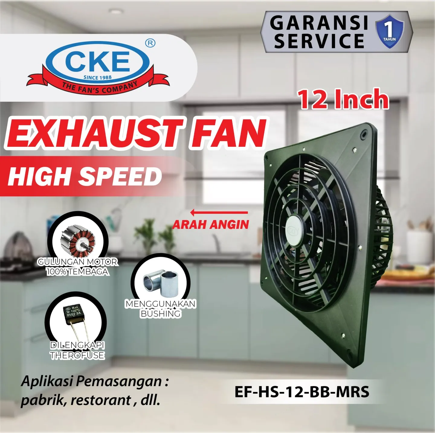 EF-HS-12-BB-MRS | Exhaust Fan | KIPAS CKE