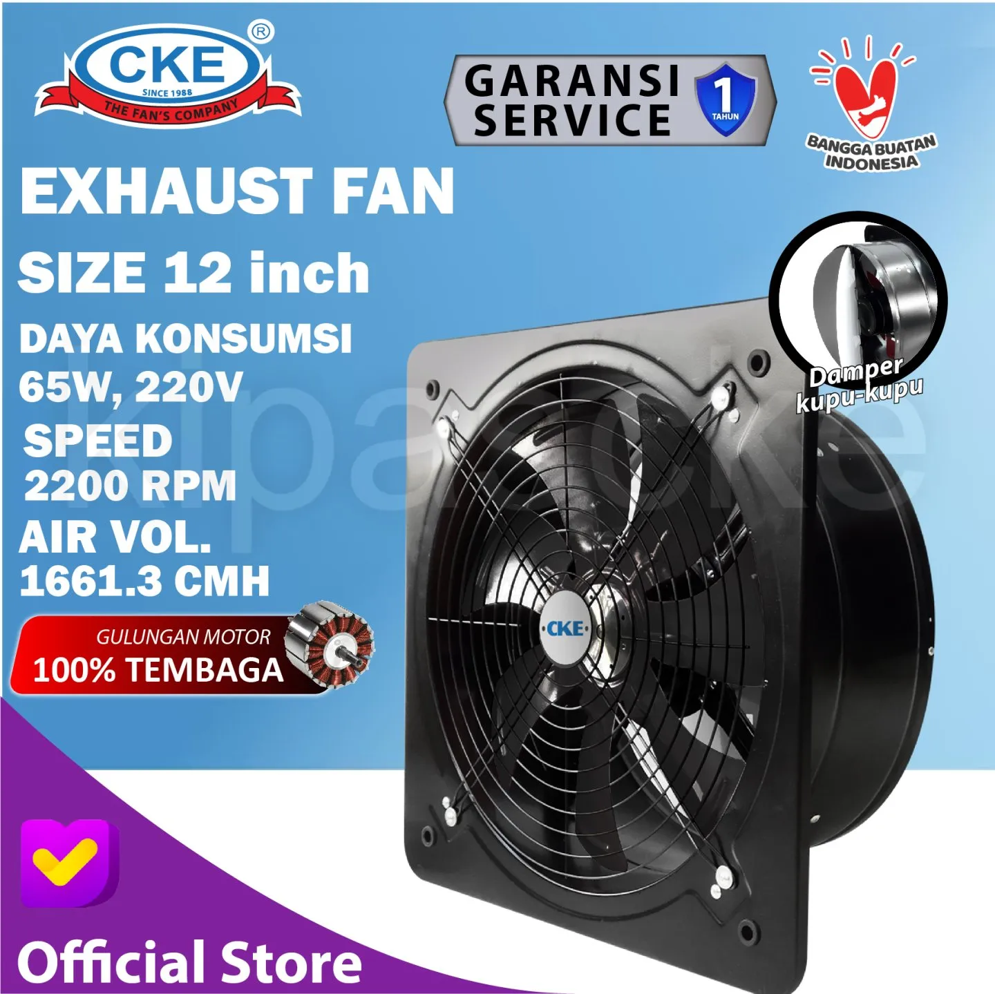 EFD-SQ-12/1-NB | Exhaust Fan | KIPAS CKE