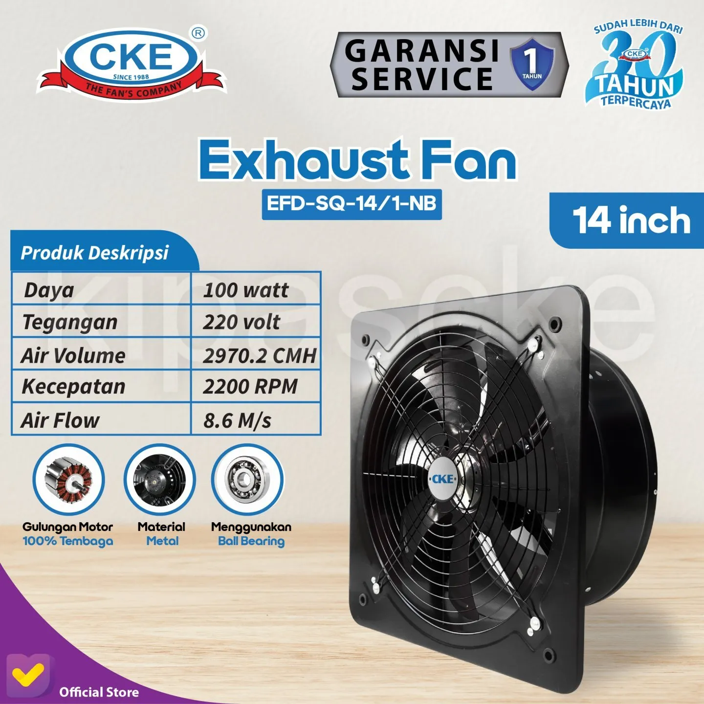EFD-SQ-14/1-NB | Exhaust Fan | KIPAS CKE