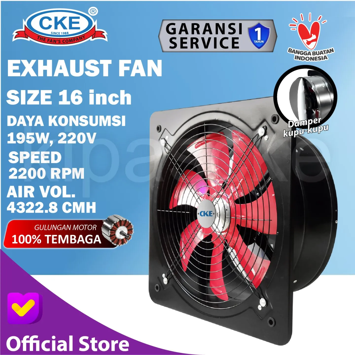 EFD-SQ-16/1-NB | Exhaust Fan | KIPAS CKE