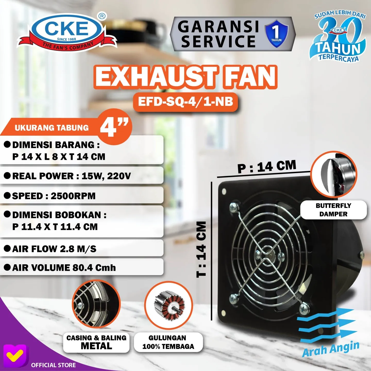 EFD-SQ-4/1-NB | Exhaust Fan | KIPAS CKE