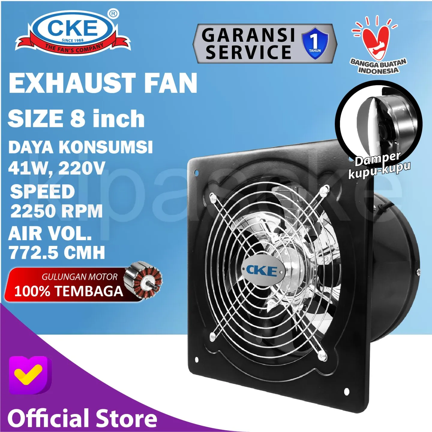 EFD-SQ-8/1-NB | Exhaust Fan | KIPAS CKE