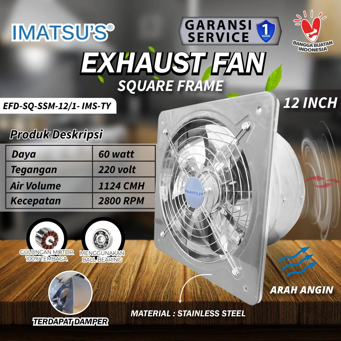EFD-SQ-SSM-12/1-IMS-TY | Exhaust Fan | KIPAS CKE