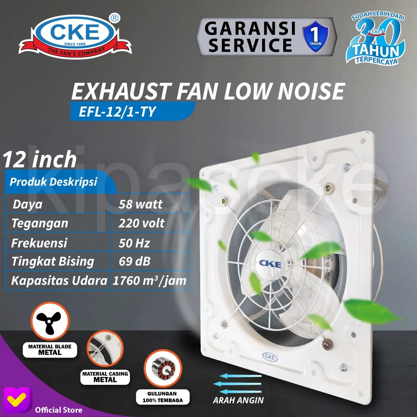 EFL-12/1-TY | Exhaust Fan | KIPAS CKE