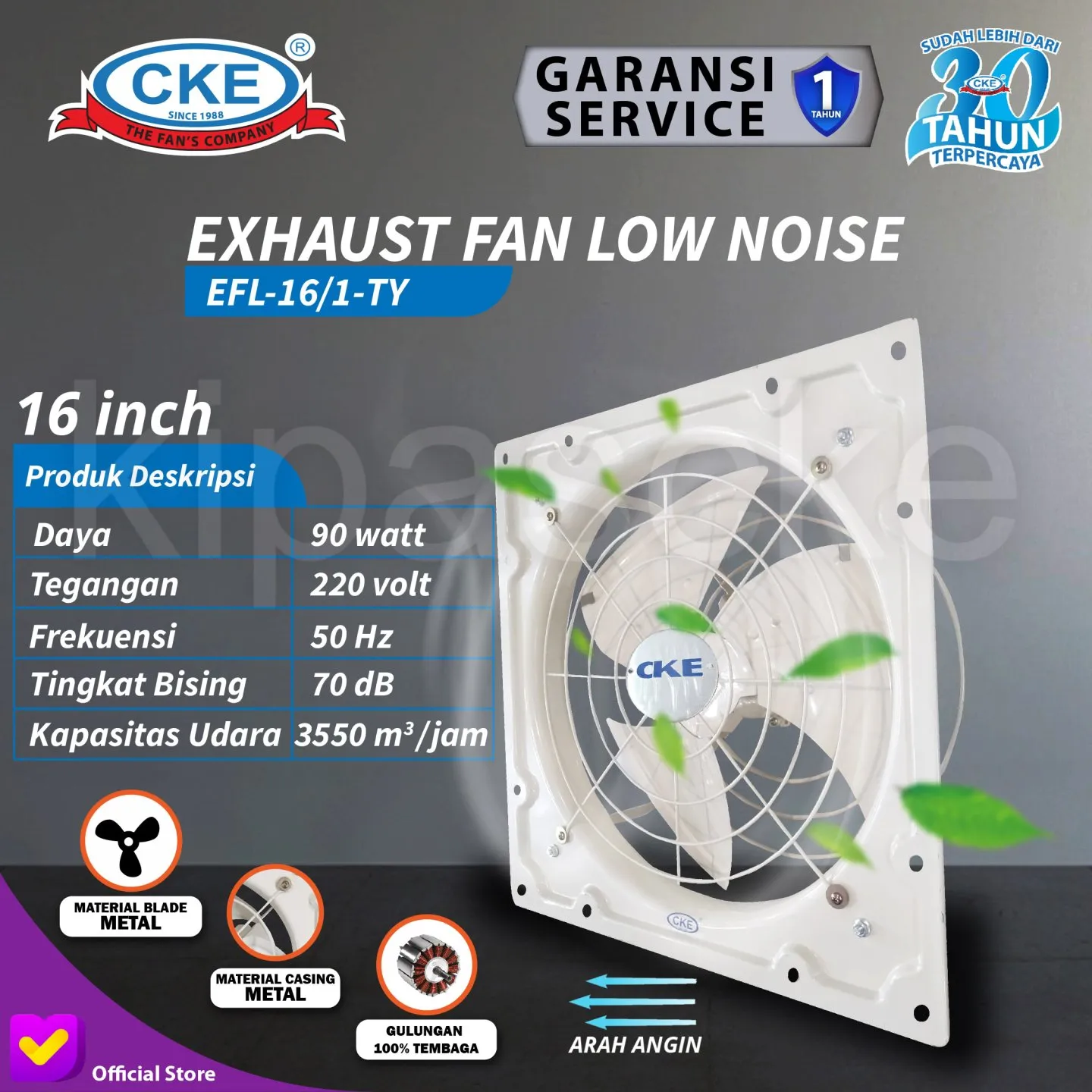 EFL-16/1-TY | Exhaust Fan | KIPAS CKE