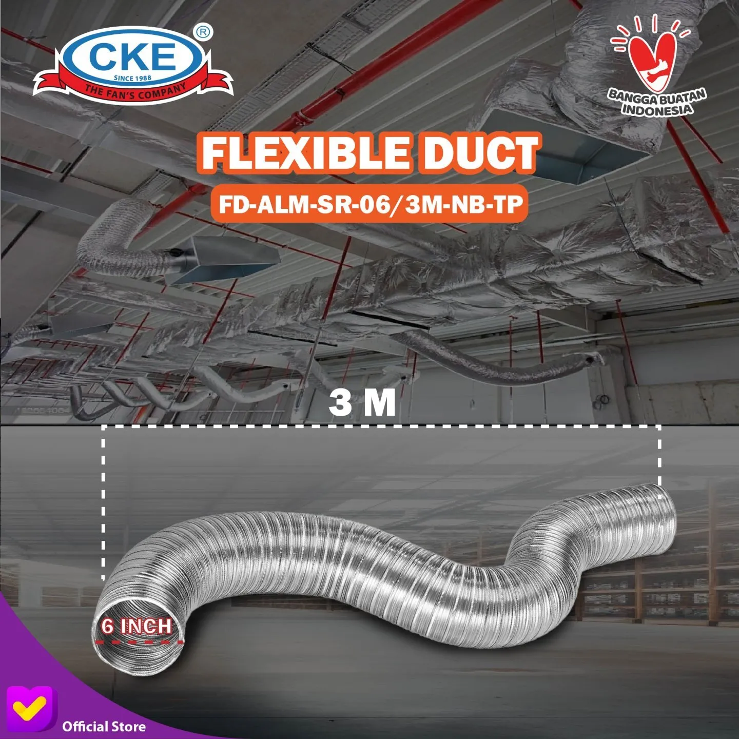 FD-ALM-SR-06/3M-NB-TP | Flexible Duct | KIPAS CKE