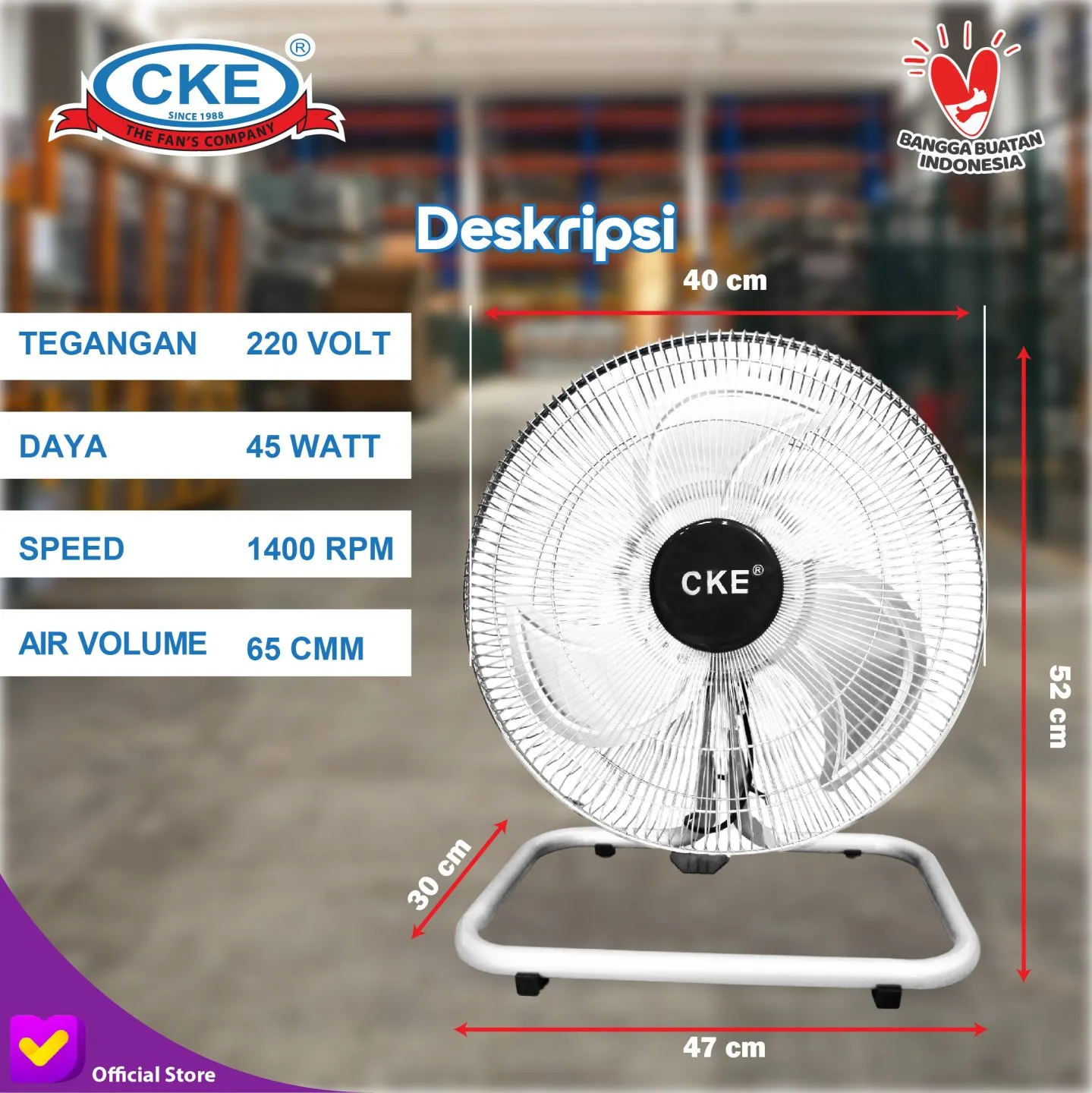 FF-40G-YL | Powerfull Fan | KIPAS CKE