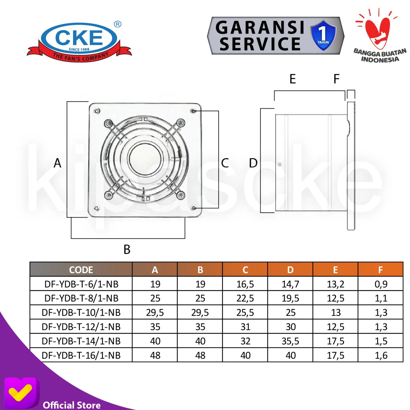 DF-YDB-T-6/1-NB | Drum Fan | KIPAS CKE