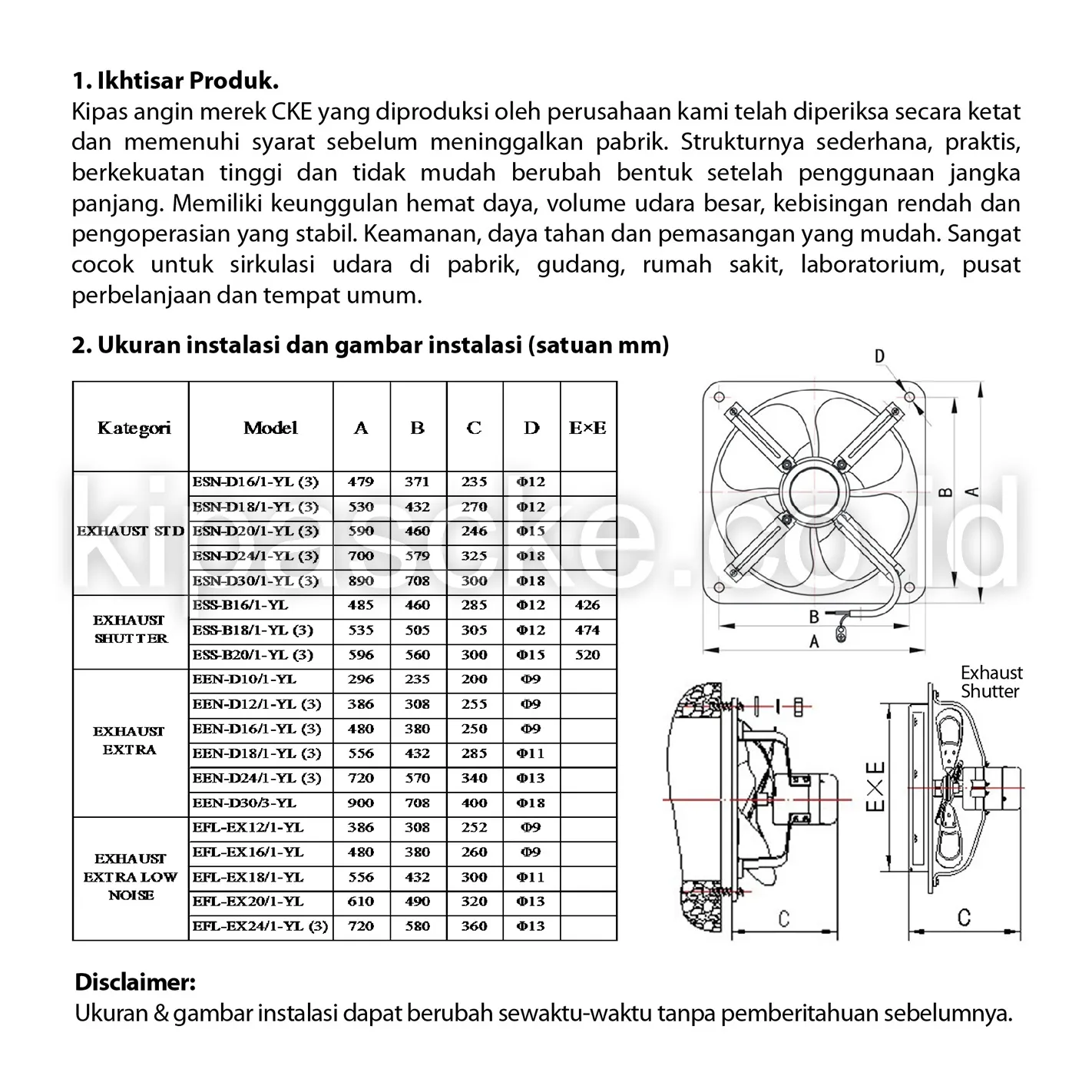 EEN-D10/1-YL | Exhaust Fan | KIPAS CKE