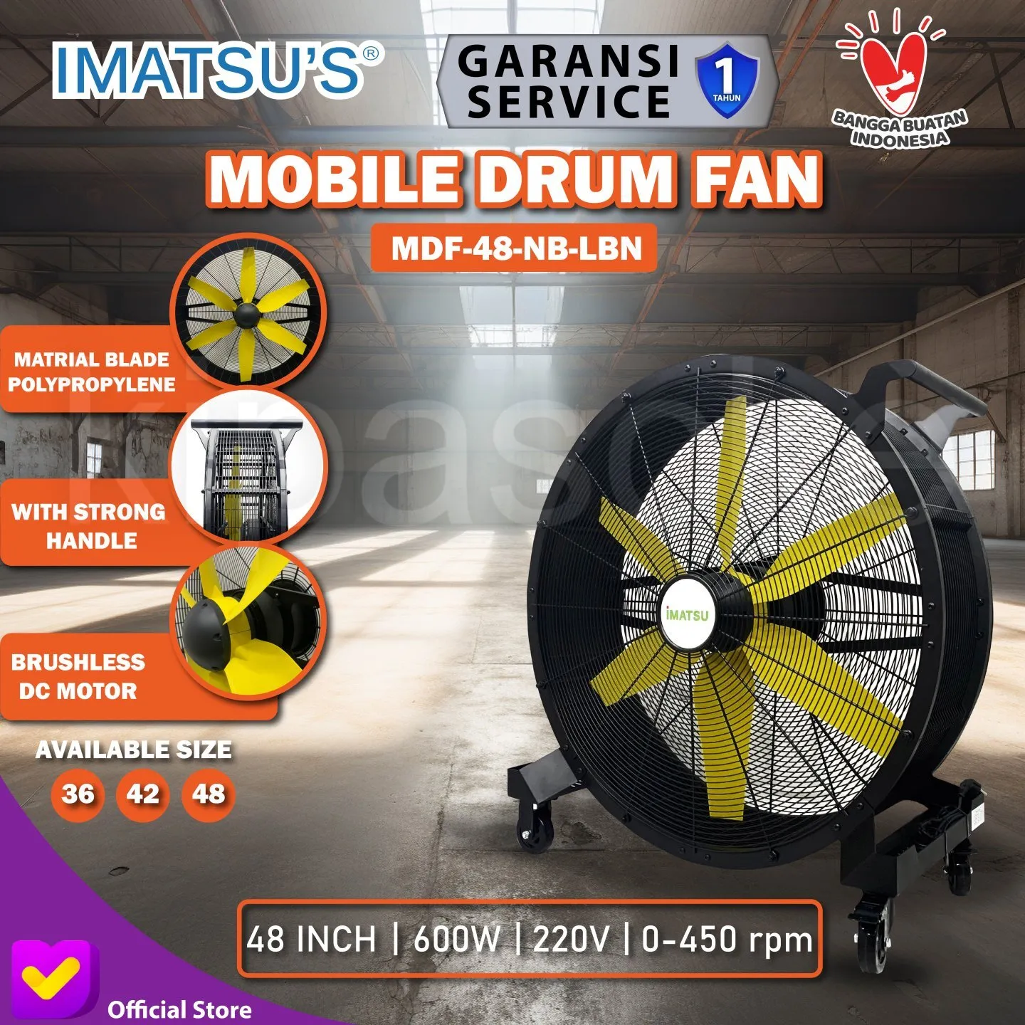 MDF-48-NB-LBN | Drum Fan | KIPAS CKE