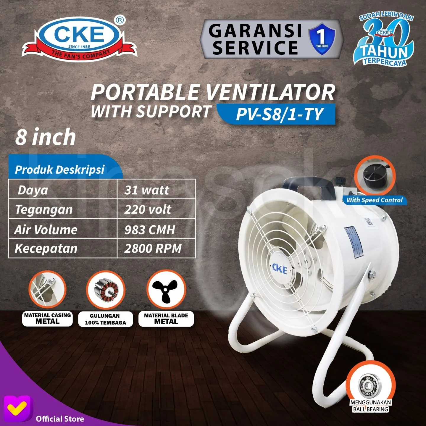 PV-S8/1-TY | Portable Ventilator | KIPAS CKE