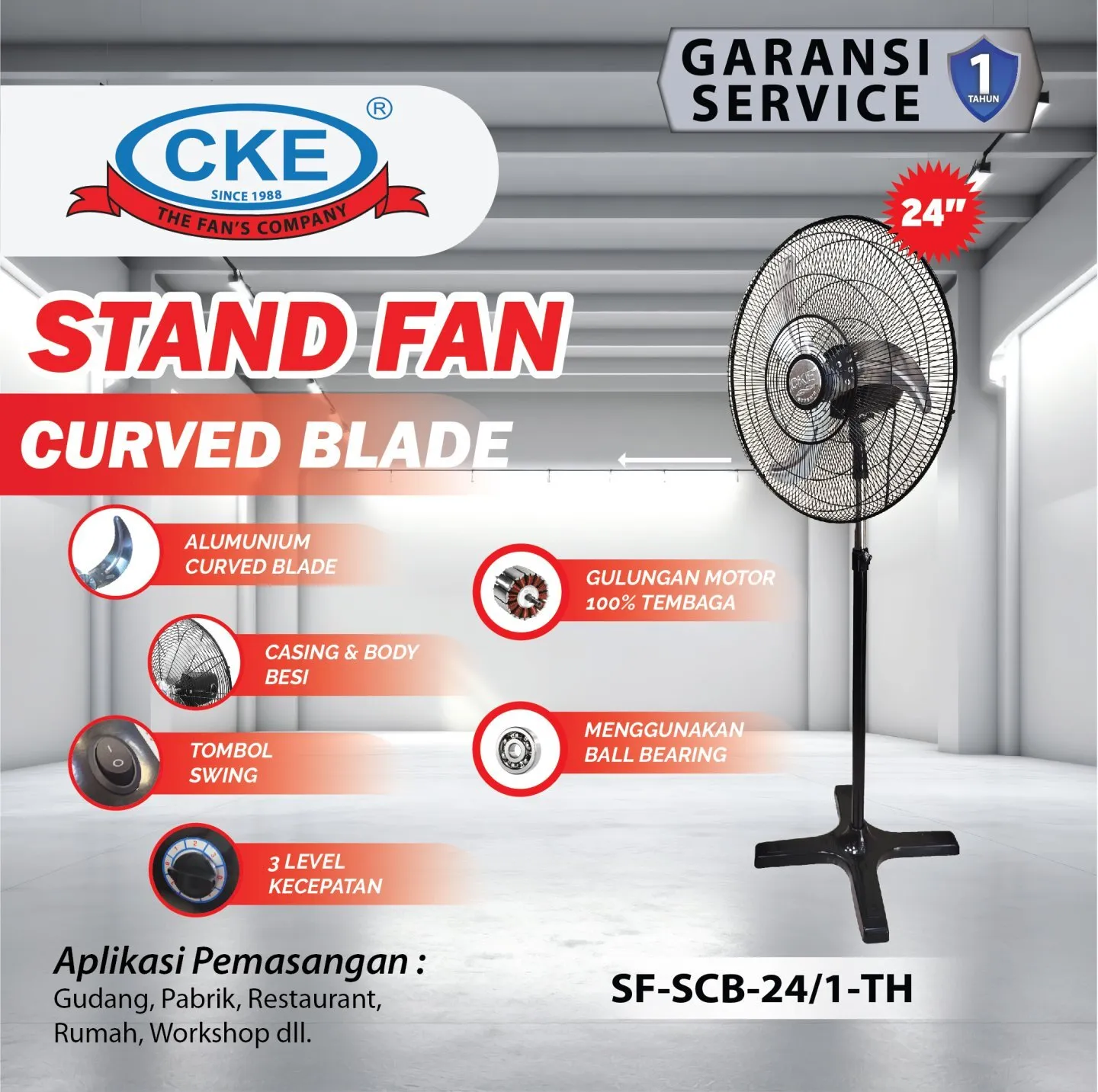 SF-SCB-24/1-TH | Stand Fan | KIPAS CKE