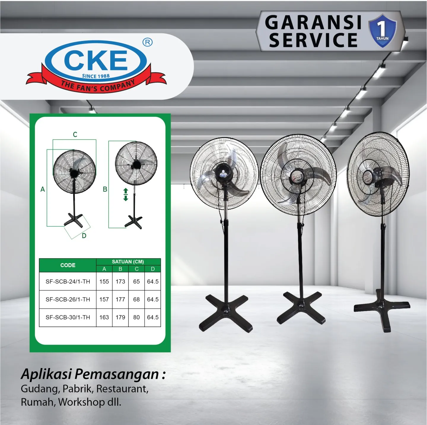 SF-SCB-30/1-TH | Stand Fan | KIPAS CKE