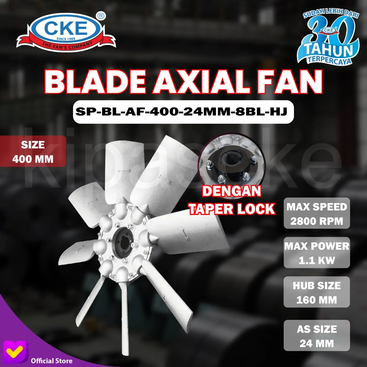 SP-BL-AF-400-24MM-8BL-HJ | Fan Blade | KIPAS CKE