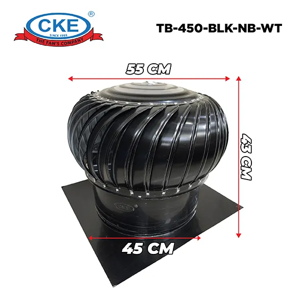 TB-450-BLK-NB-WT | Turbin Ventilator | KIPAS CKE