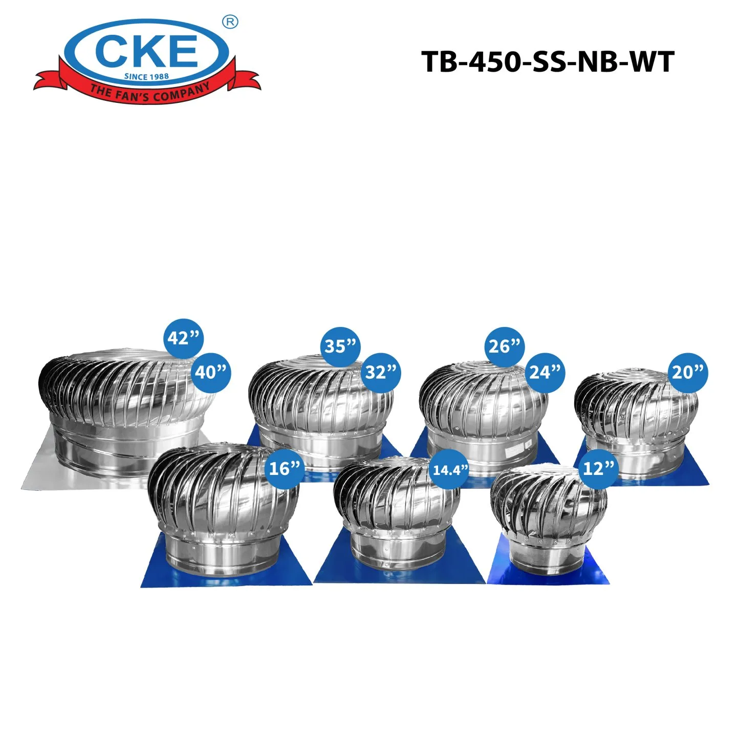 TB-450-SS-NB-WT | Turbin Ventilator | KIPAS CKE