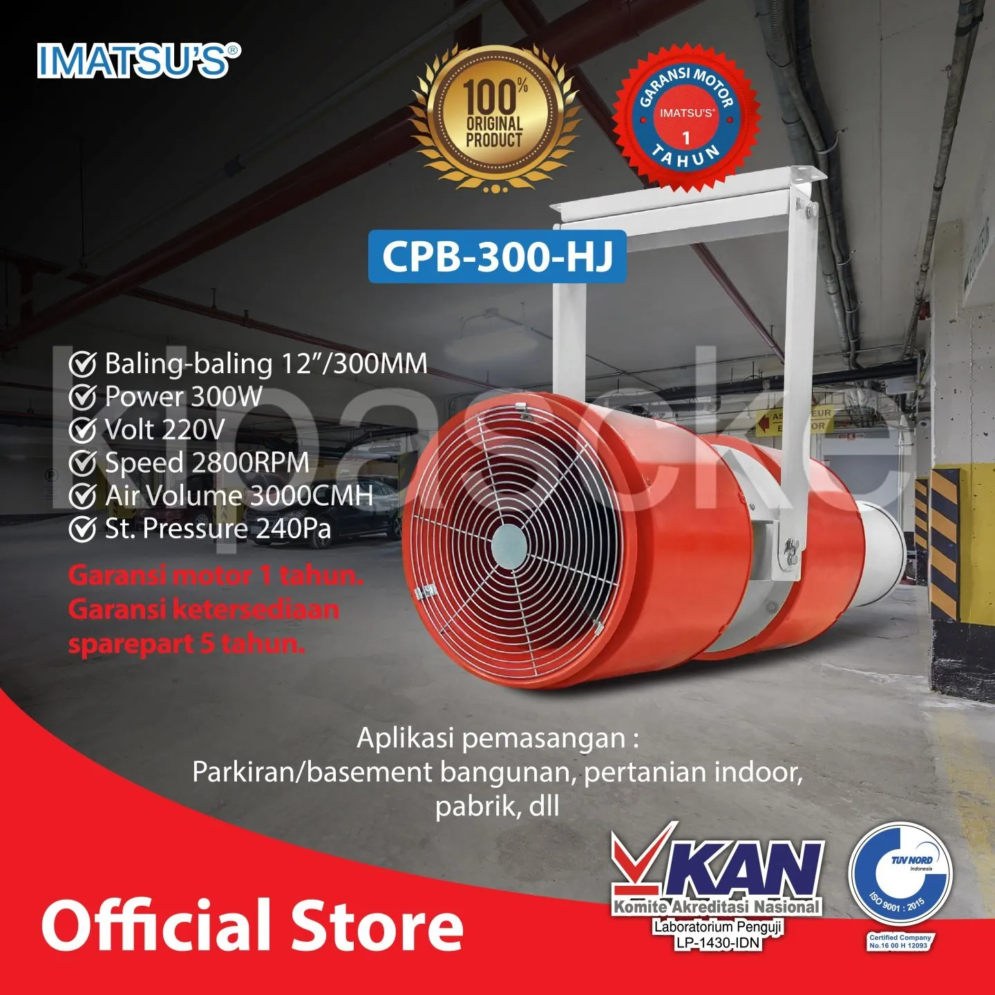 CPB-300-HJ | Car Park Blower | KIPAS CKE