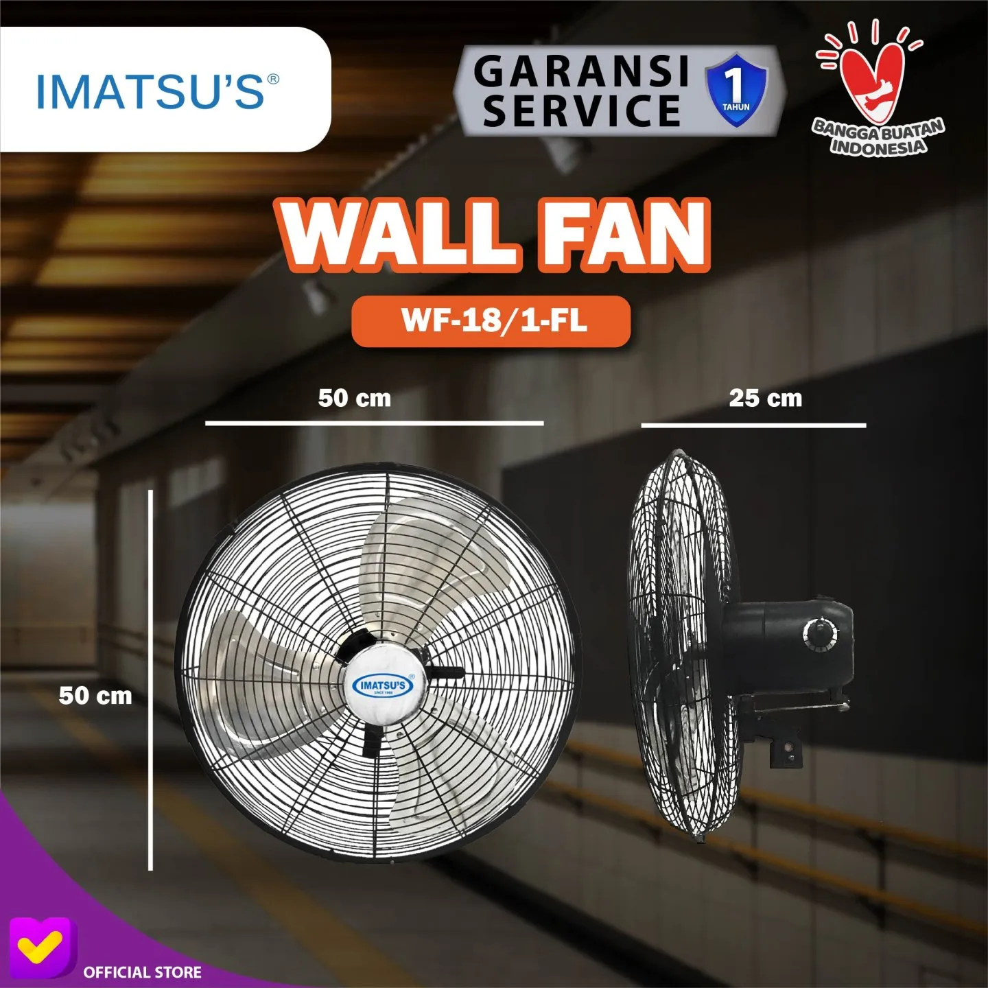 WF-18/1-FL | Wall Fan | KIPAS CKE