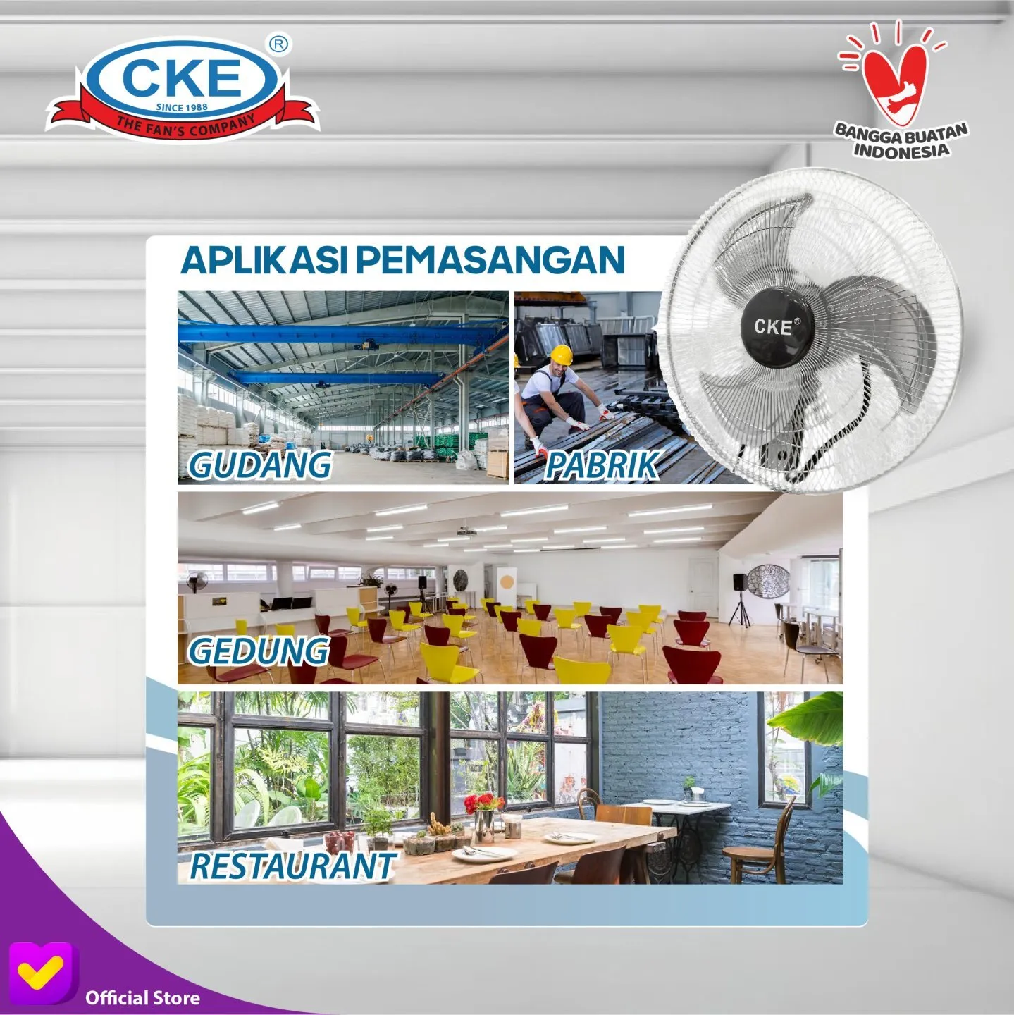 WF-ECO-R-NS16/1-YL | Wall Fan | KIPAS CKE