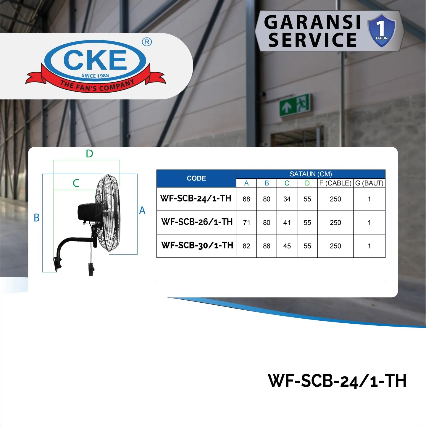 WF-SCB-24/1-TH | Wall Fan | KIPAS CKE