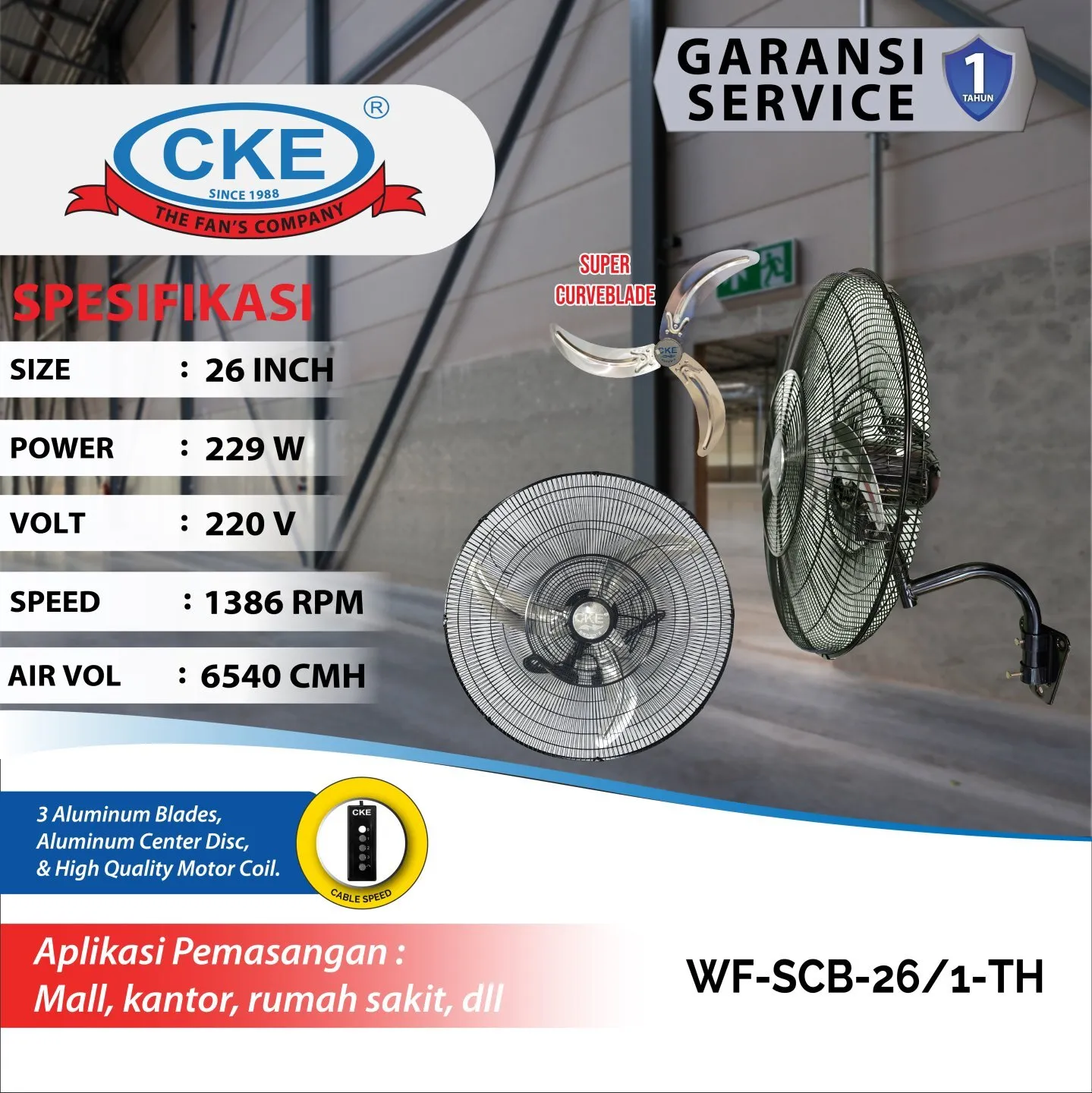 WF-SCB-26/1-TH | Wall Fan | KIPAS CKE