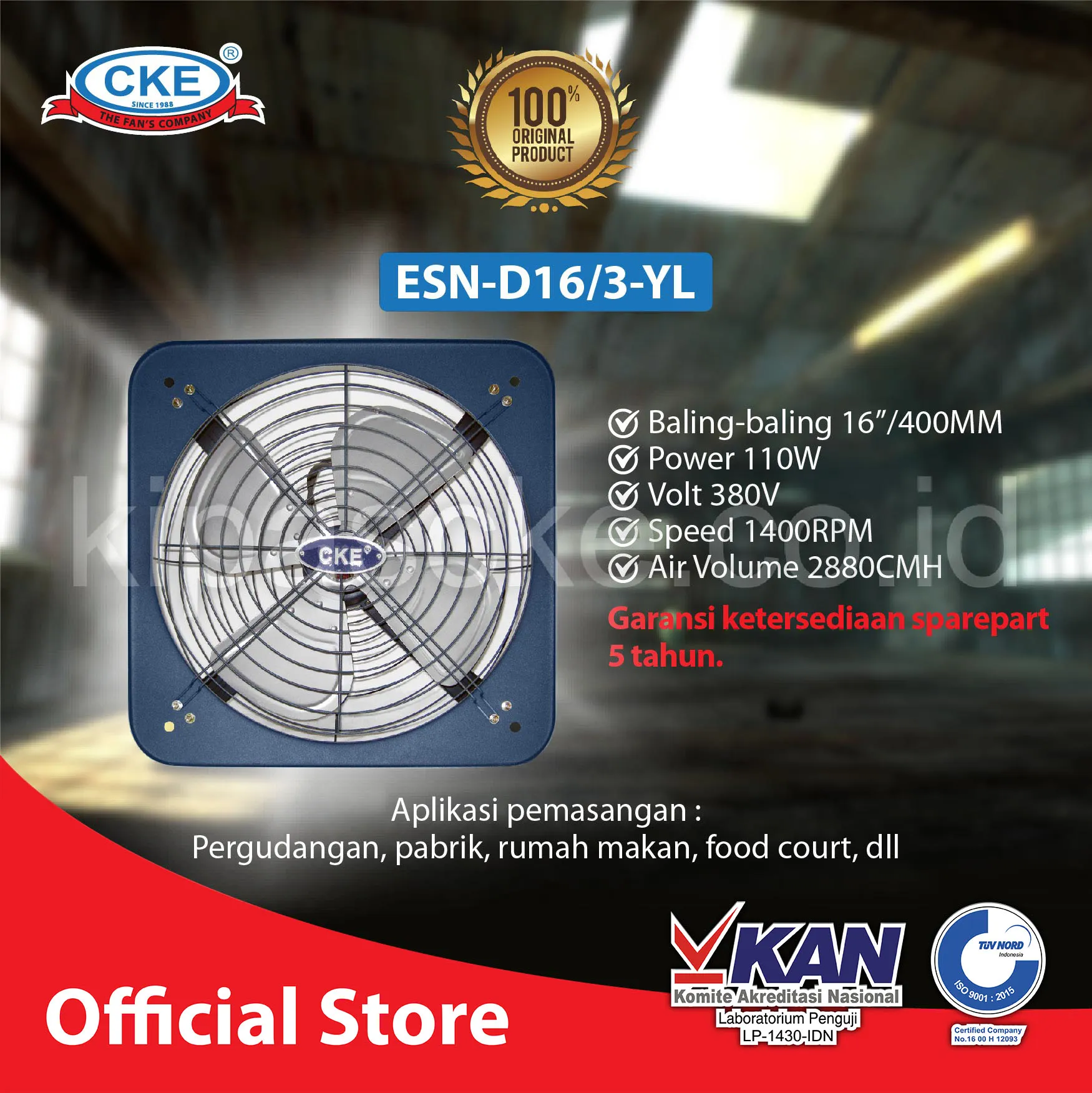 ESN-D16/3-YL | Exhaust Fan | KIPAS CKE