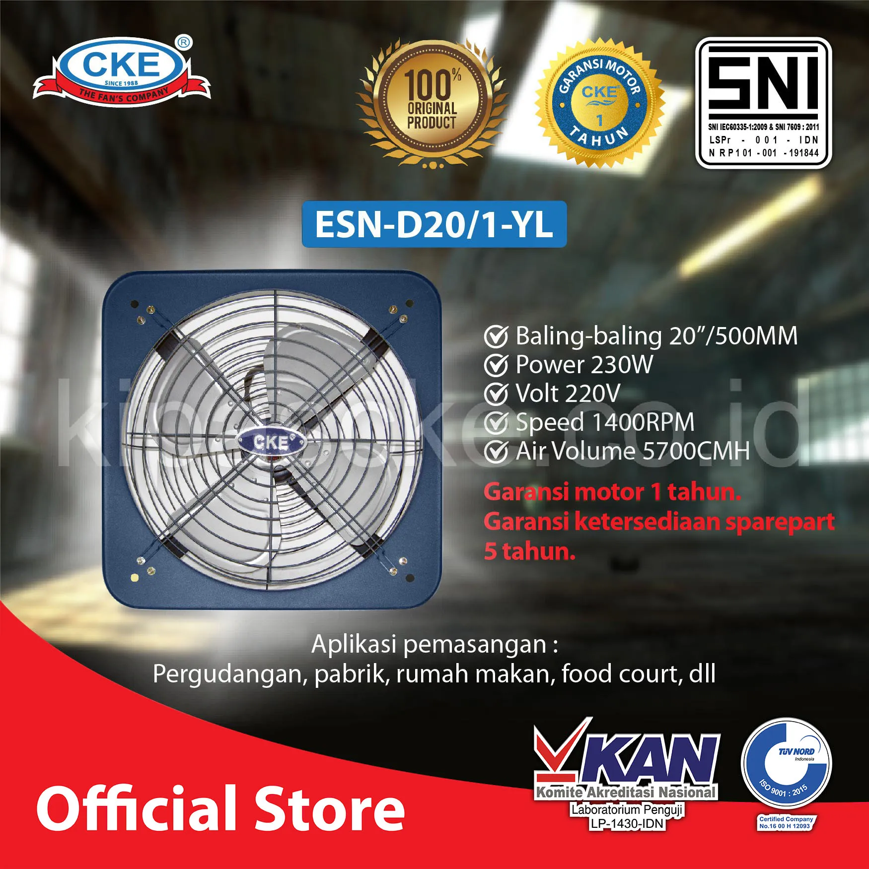 ESN-D20/1-YL | Exhaust Fan | KIPAS CKE