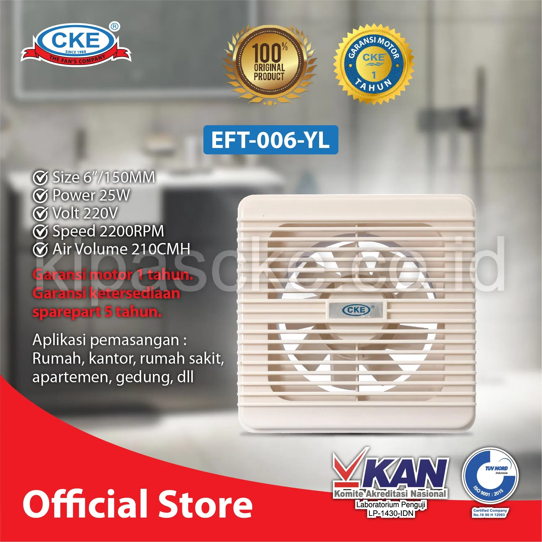 EFT-006-YL | Exhaust Toilet | KIPAS CKE