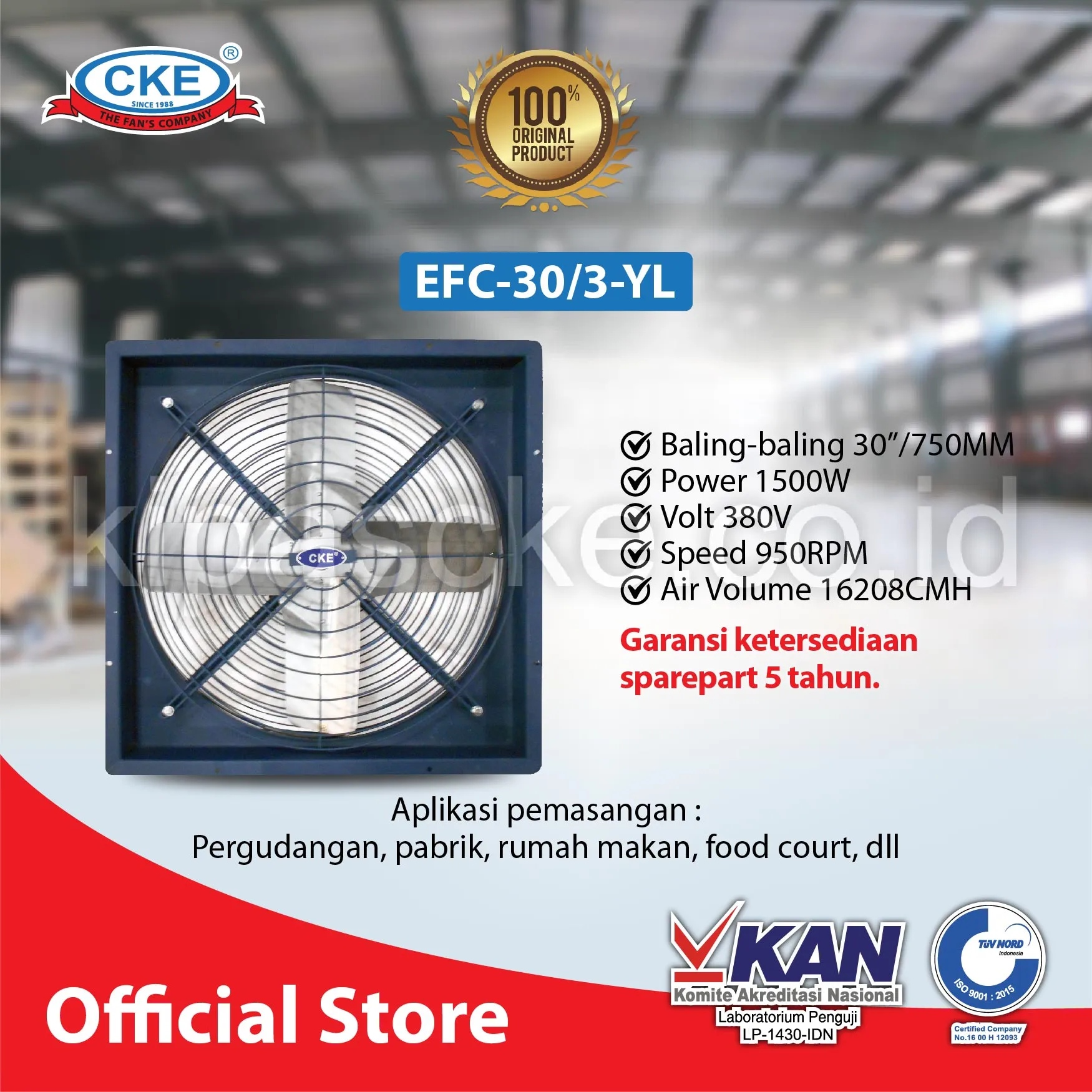EFC-30/3-YL | Exhaust Fan | KIPAS CKE