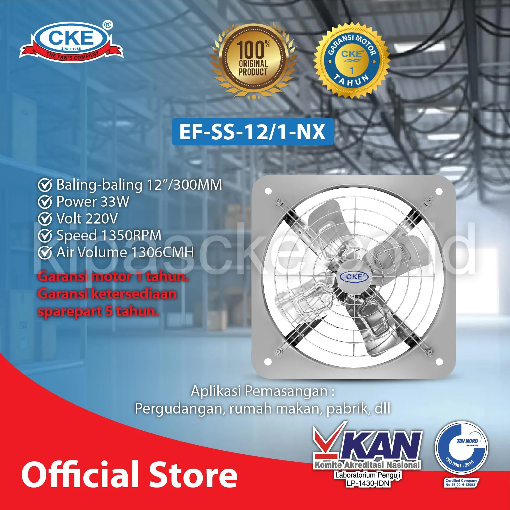 EF-SS-12/1-NX | Exhaust Fan | KIPAS CKE