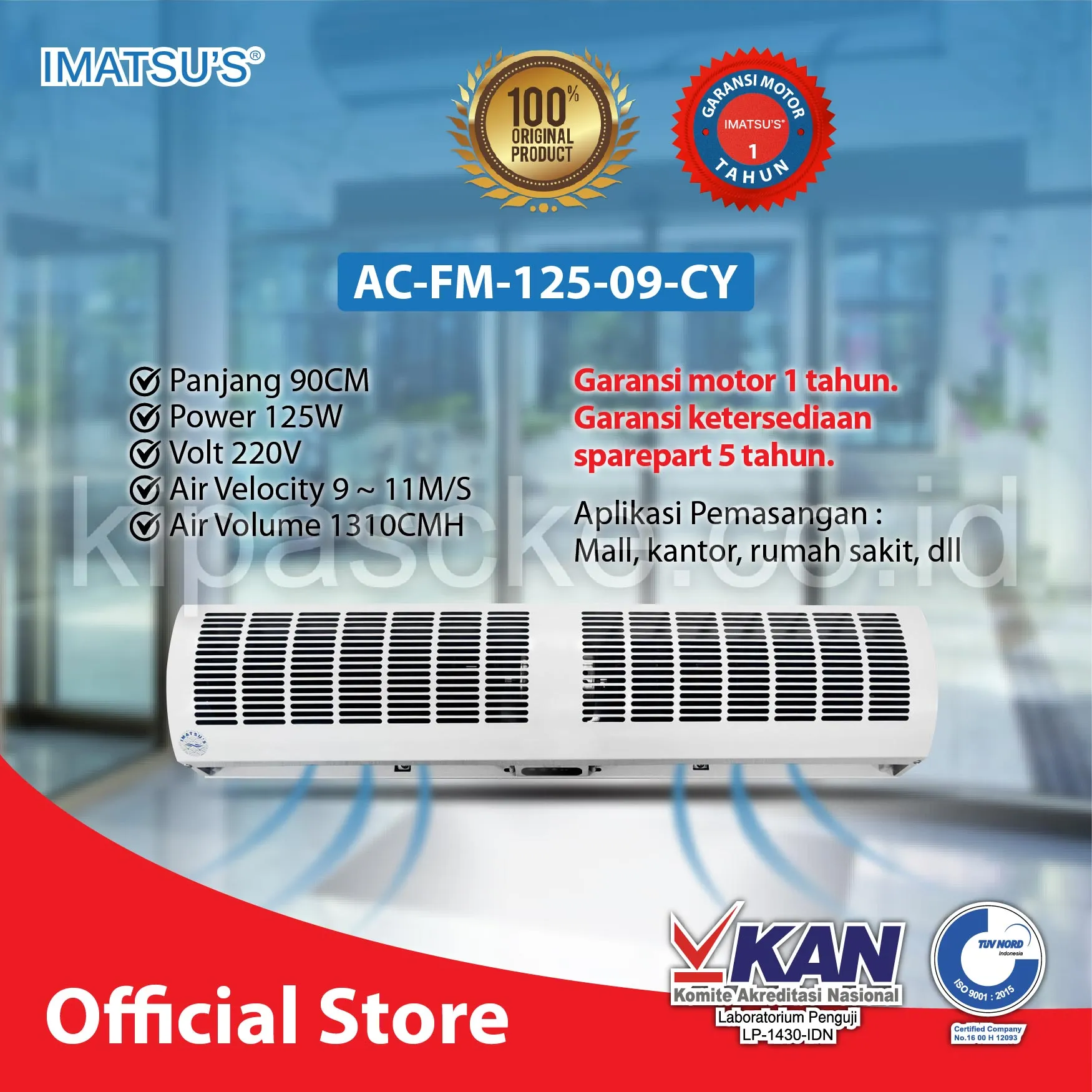 AC-FM-125-09-CY | Air Curtain | KIPAS CKE