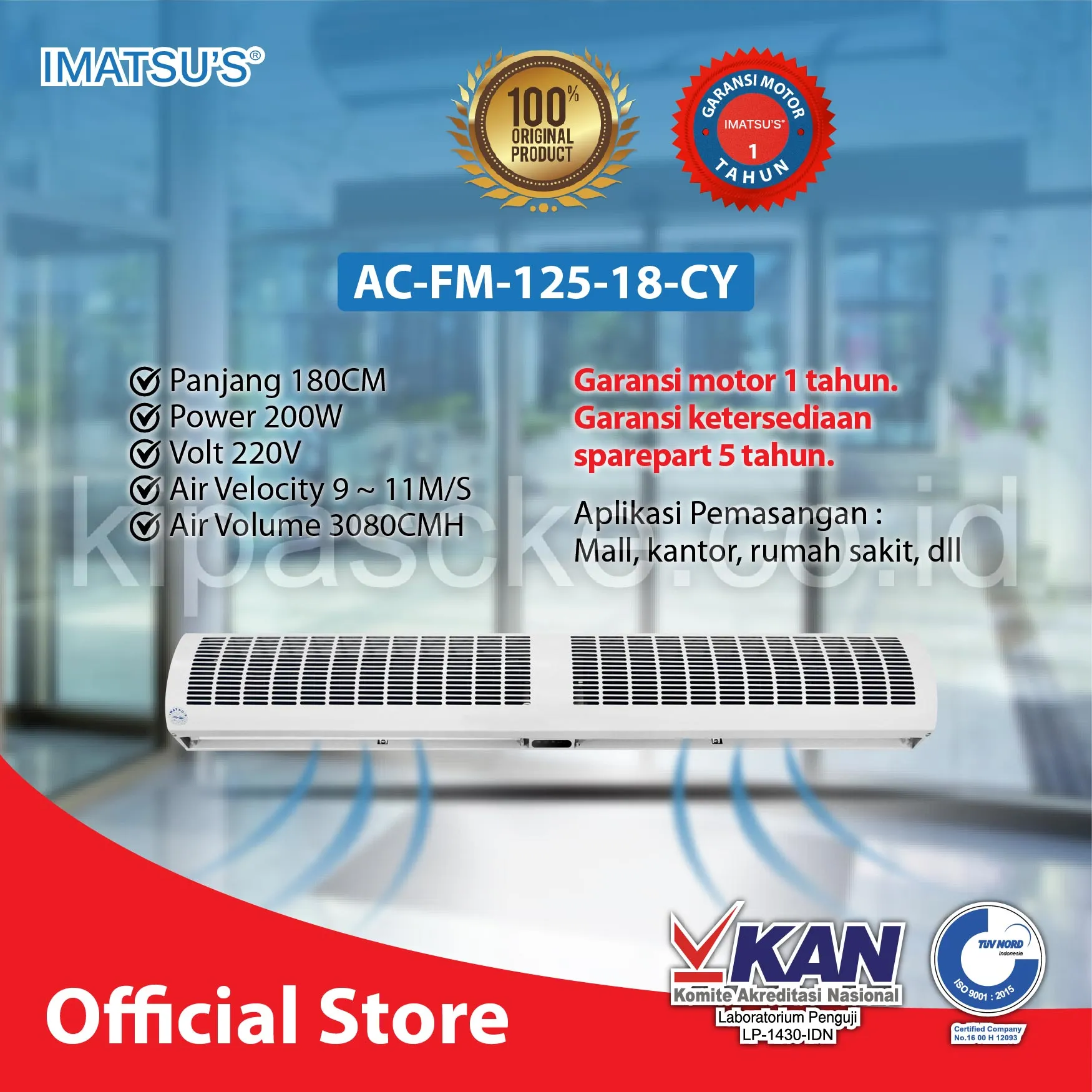 AC-FM-125-18-CY | Air Curtain | KIPAS CKE